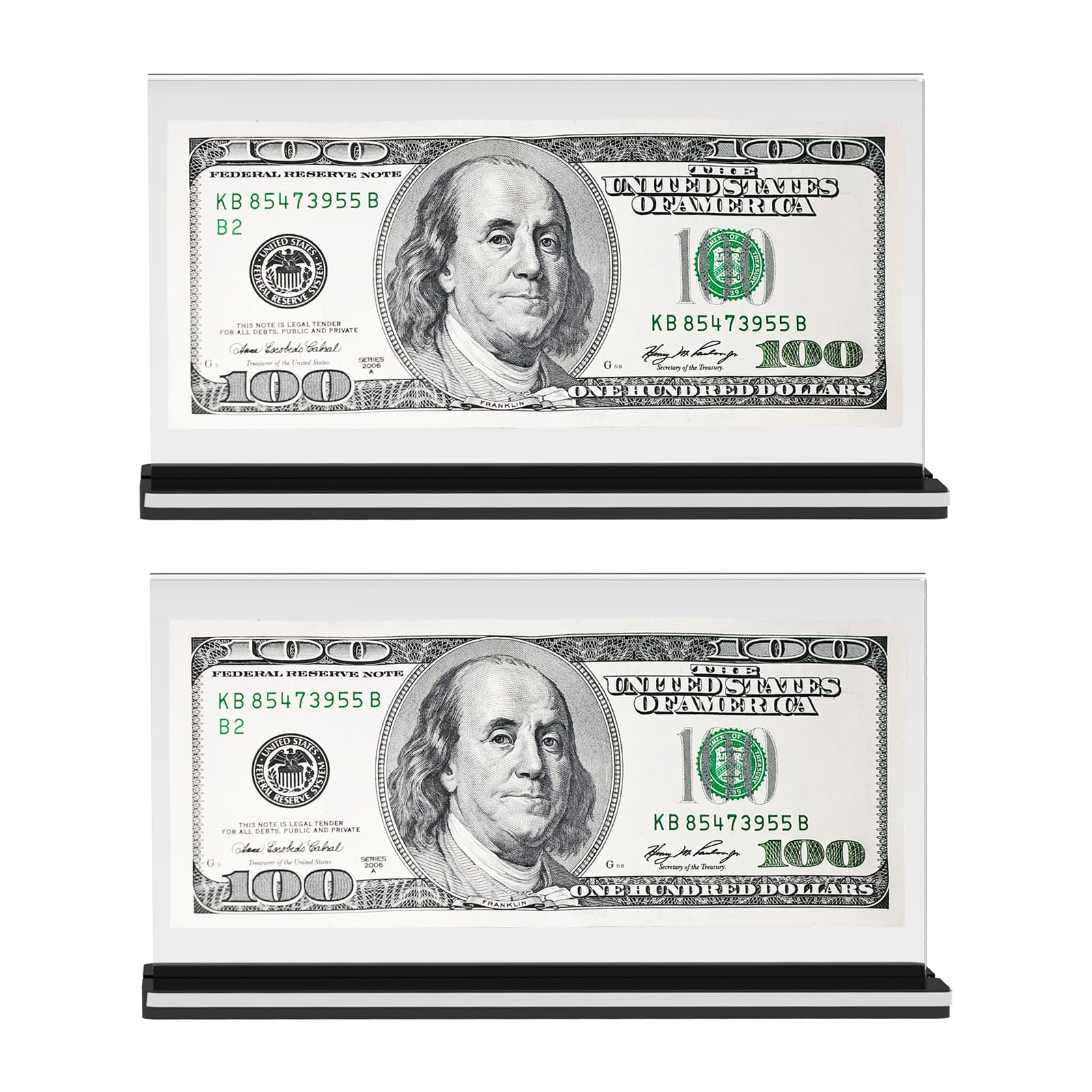 Snapklik.com : 2 Pack Dollar Bill Holder Acrylic Dollar Bill Frame ...