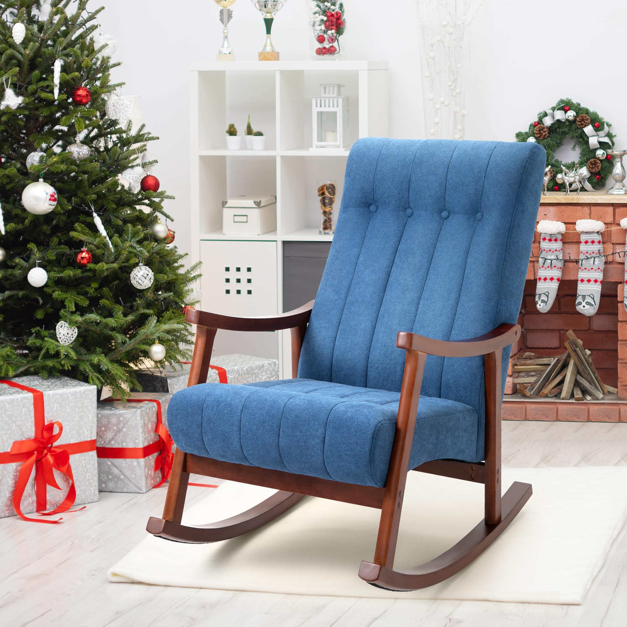 Amazon.com: HOMHUM Rocking Chair Nursery, Indoor Rocker Chair with ...