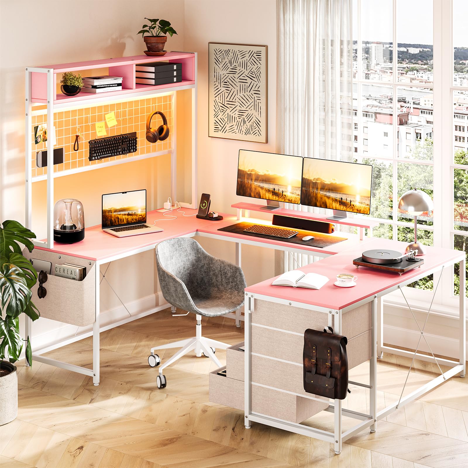 Pink Corner Computer Desk Pink : Desks Home Office Furniture
