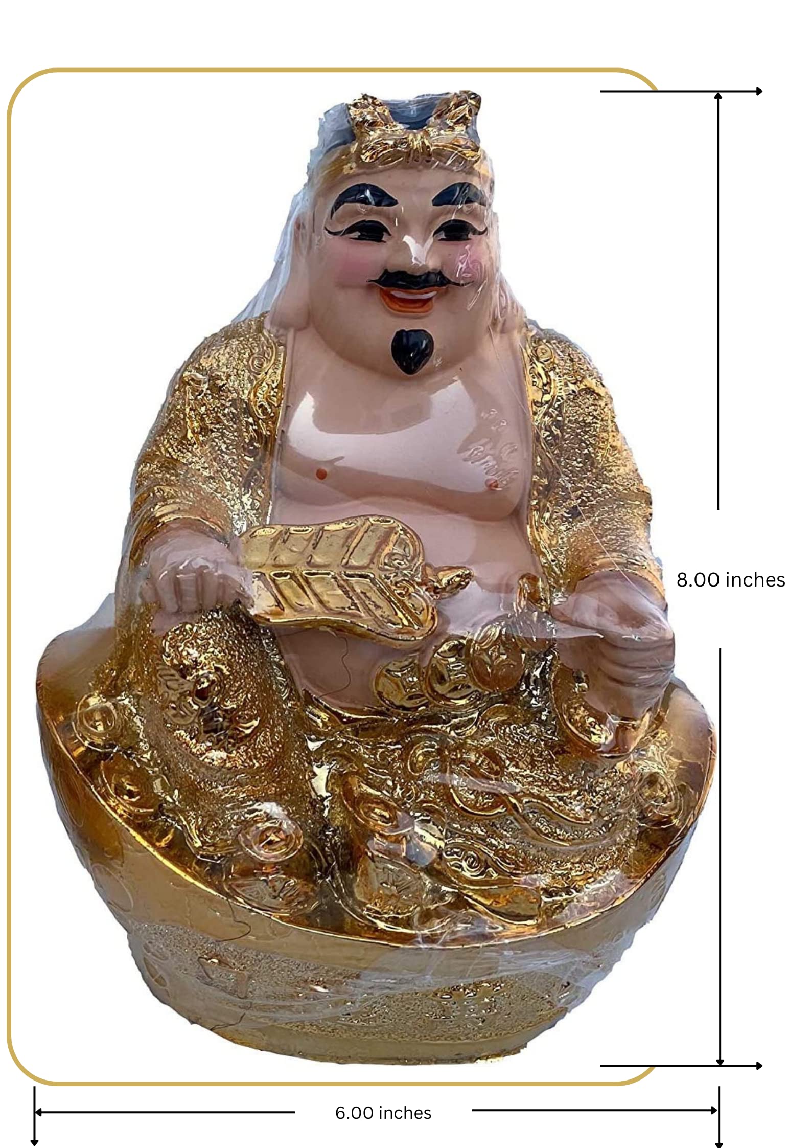 Snapklik.com : Golden CaiShen Statue, CAI Shen, God Of Fortune, God Of ...