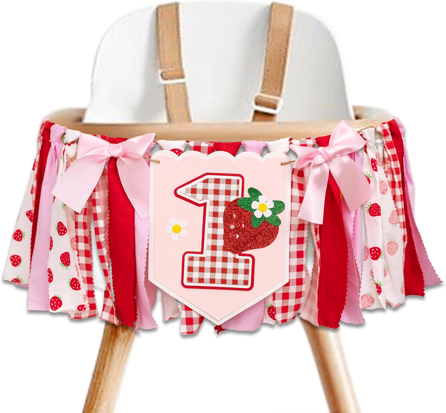 Amazon.com: Gostman Strawberry 1st Birthday High Chair Banner - Berry ...
