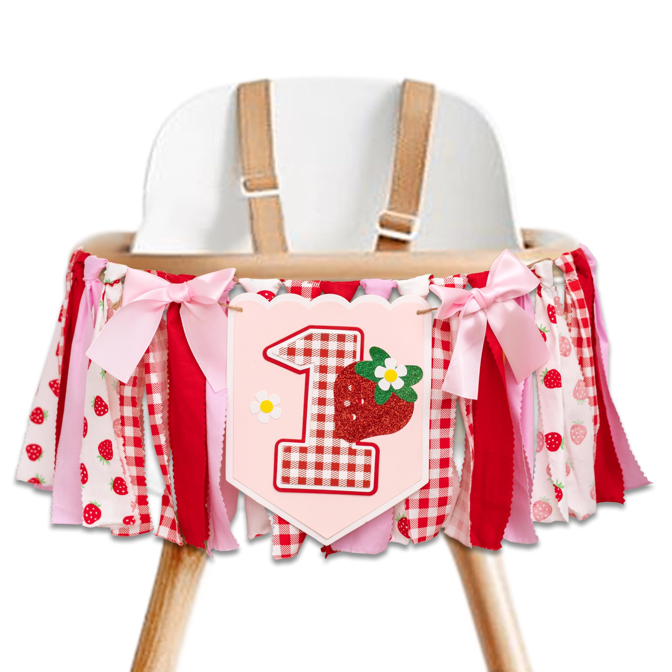 Amazon.com: Gostman Strawberry 1st Birthday High Chair Banner - Berry ...