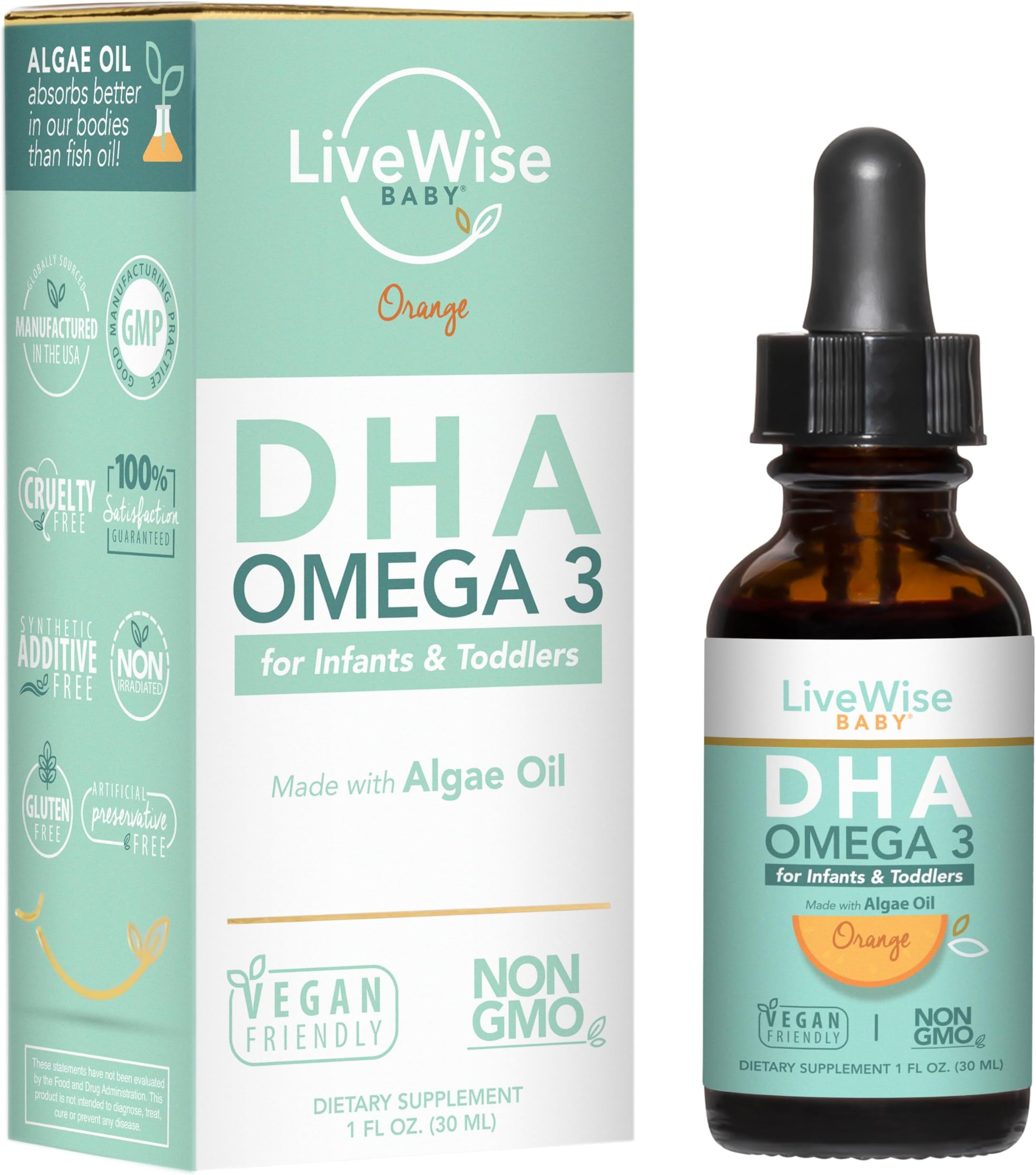 Amazon.com: LiveWise Naturals DHA Omega-3 Liquid Drops, Suppplement for ...
