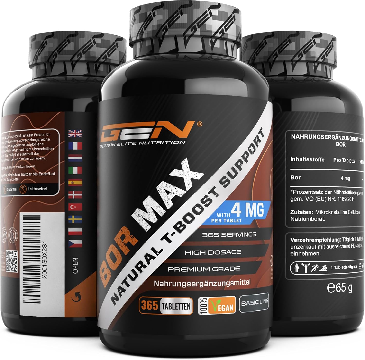 Bor - Hochdosiert mit 4 mg reinem Boron - 365 Tabletten im Jahresvorrat ...