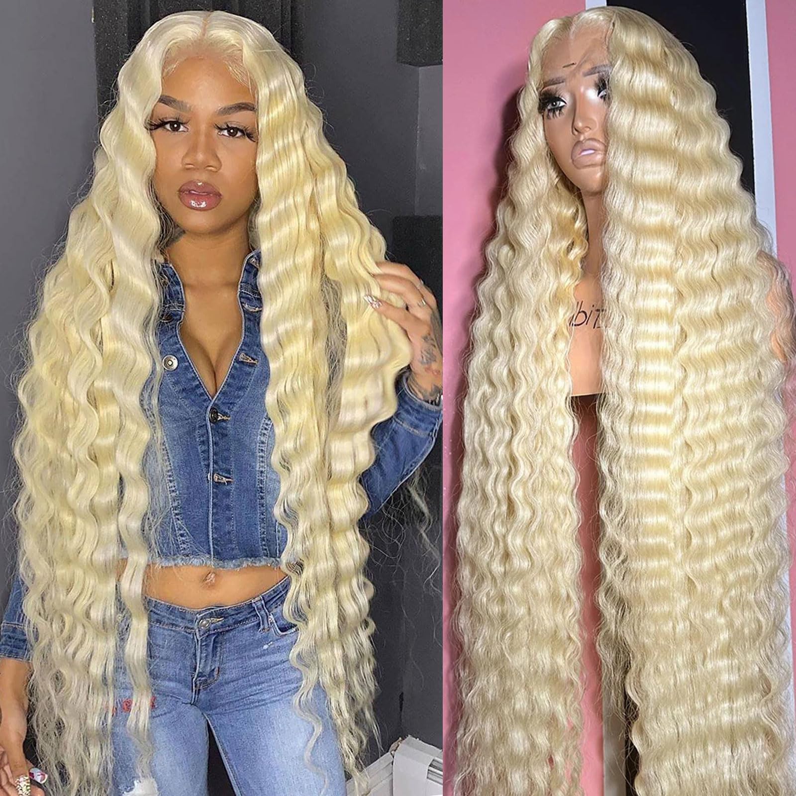 Amazon.com : Zomgurd 26 Inch 613 Lace Front Wig Human Hair 13x4 Deep ...