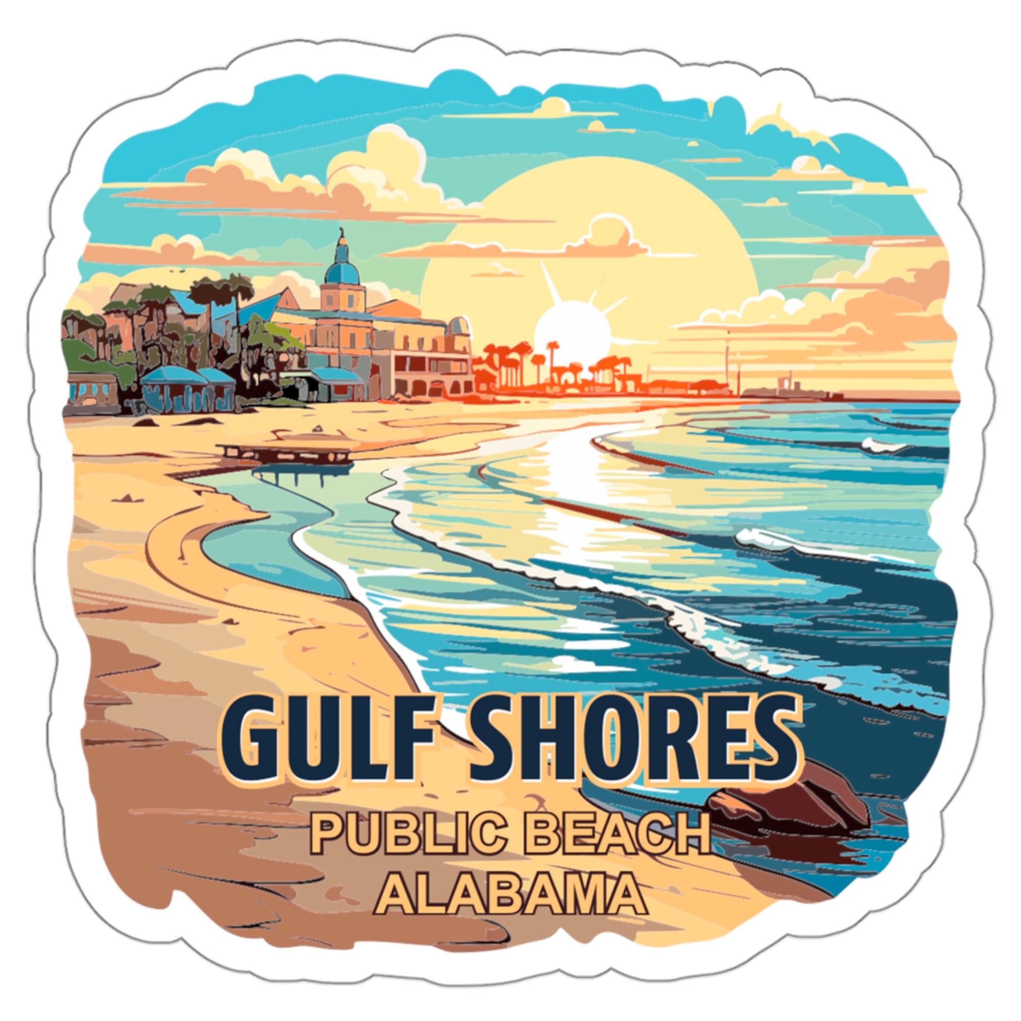 Amazon.com: No Thorns Media Gulf Shores Public Beach Alabama Sticker ...