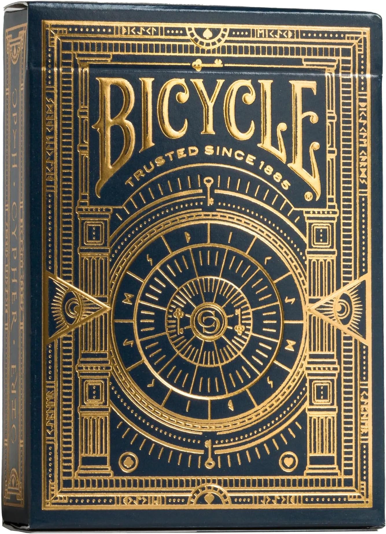 Bicycle Cypher Premium Black Playing Card Game, Gold Foil, Encrypted ...