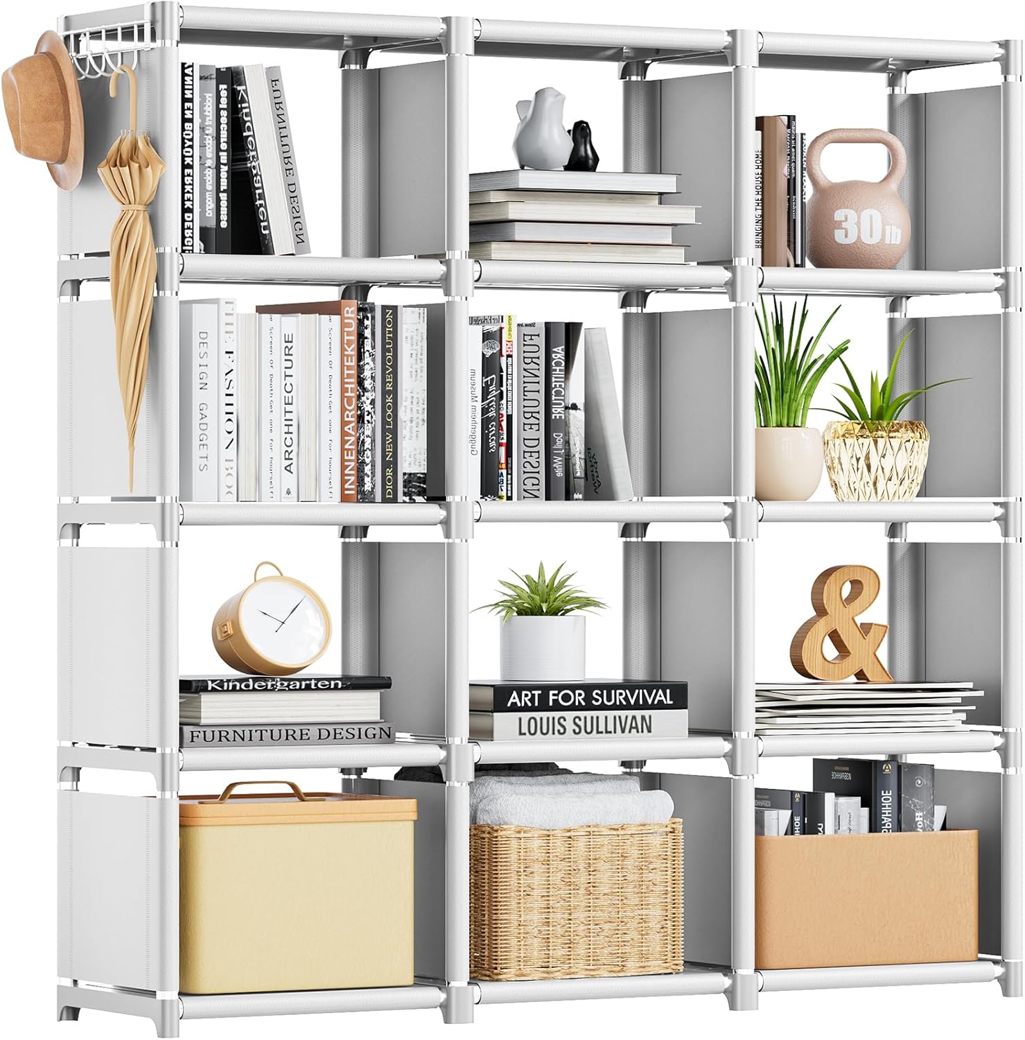 Tienily Book Shelf, Cube Storage Organizer, DIY Bookcase, Portable ...