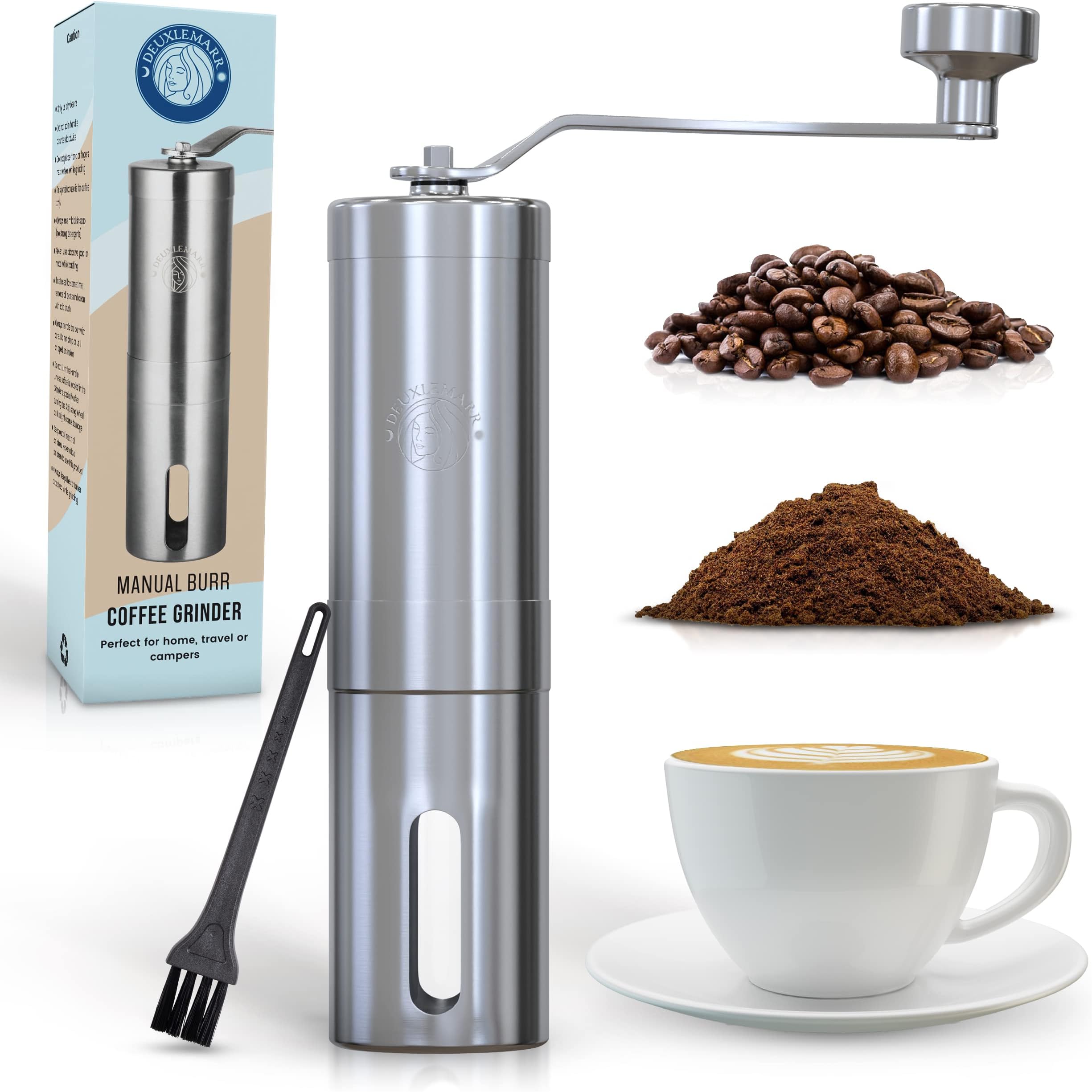Amazon.com: EpiCottage Manual Coffee Bean Grinder - Stainless Steel ...