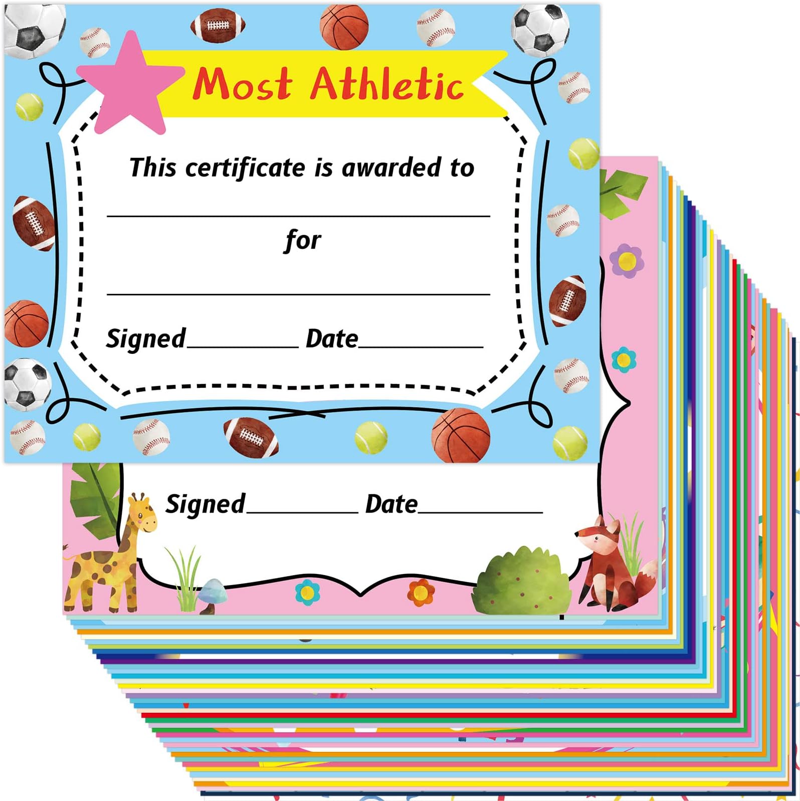 Amazon.com : 40Pcs Certificates of Award Student Recognition Rewards ...