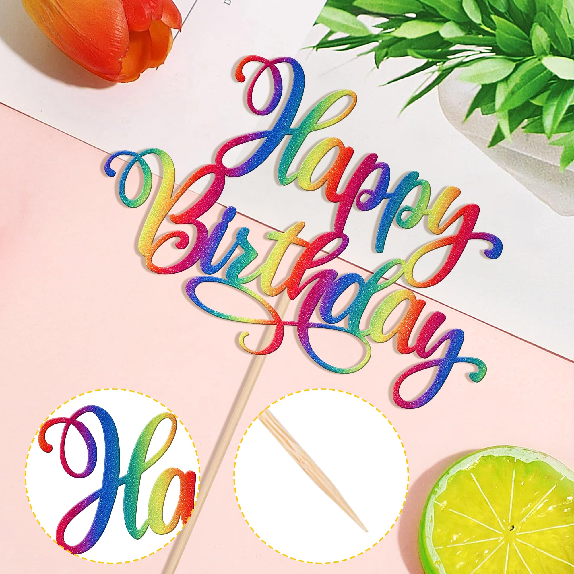 Snapklik.com : 1 PCS Happy Birthday Cake Topper Glitter Happy Birthday ...