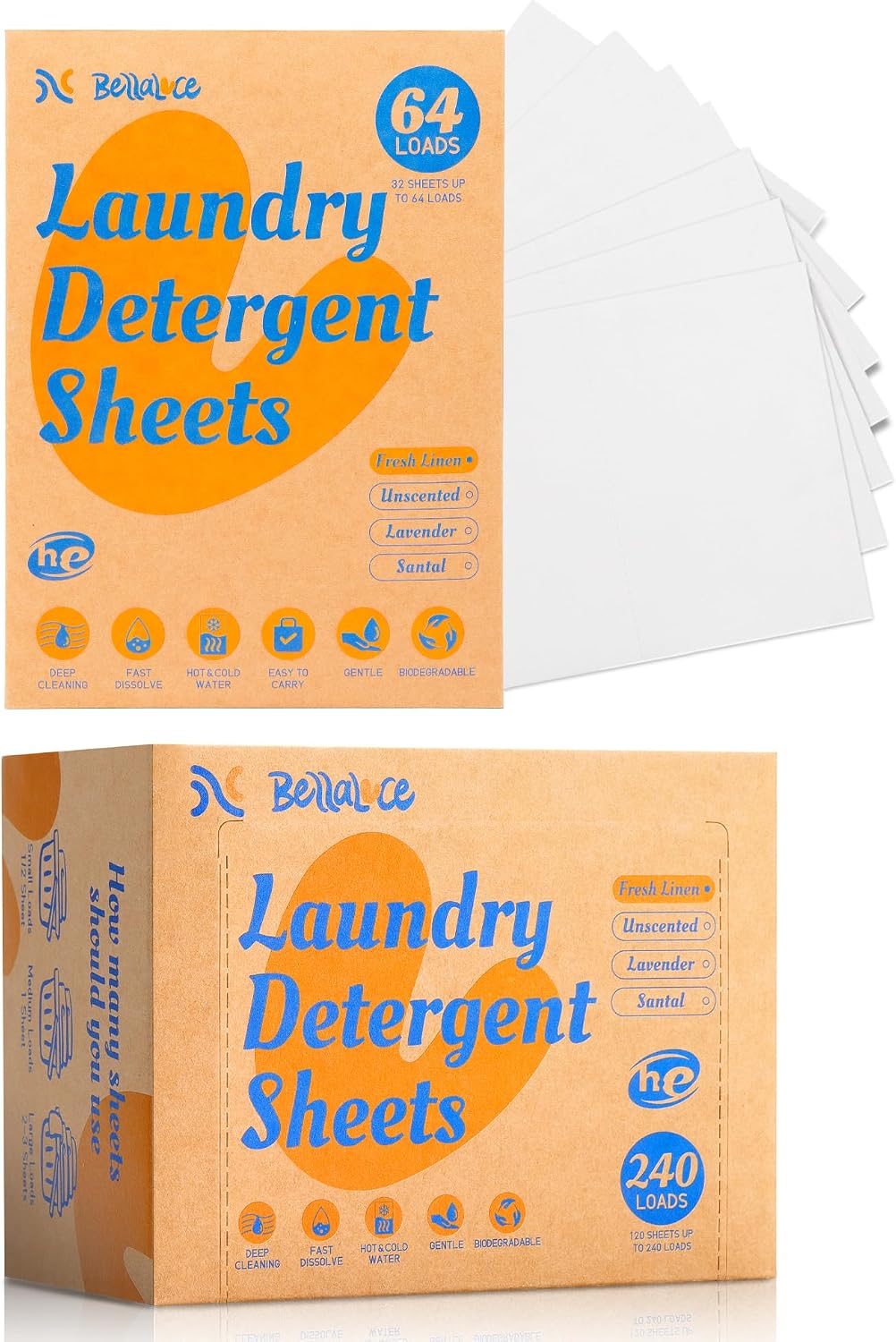 Amazon.com: Laundry Detergent Sheets Fresh Linen-Space-Saving Travel ...