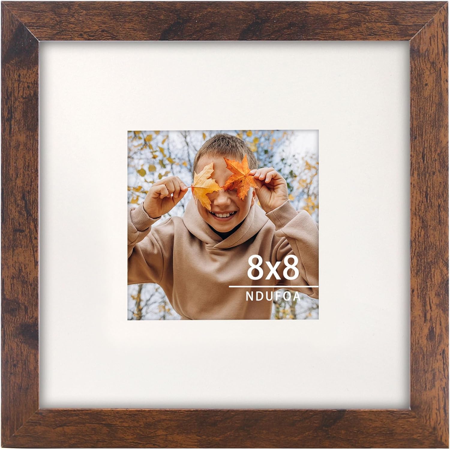 Amazon.com - NDUFOA 8x8 Picture Frame, Display Photos 4x4 with Mat or ...