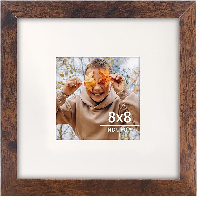 Amazon.com - NDUFOA 8x8 Picture Frame, Display Photos 4x4 with Mat or ...