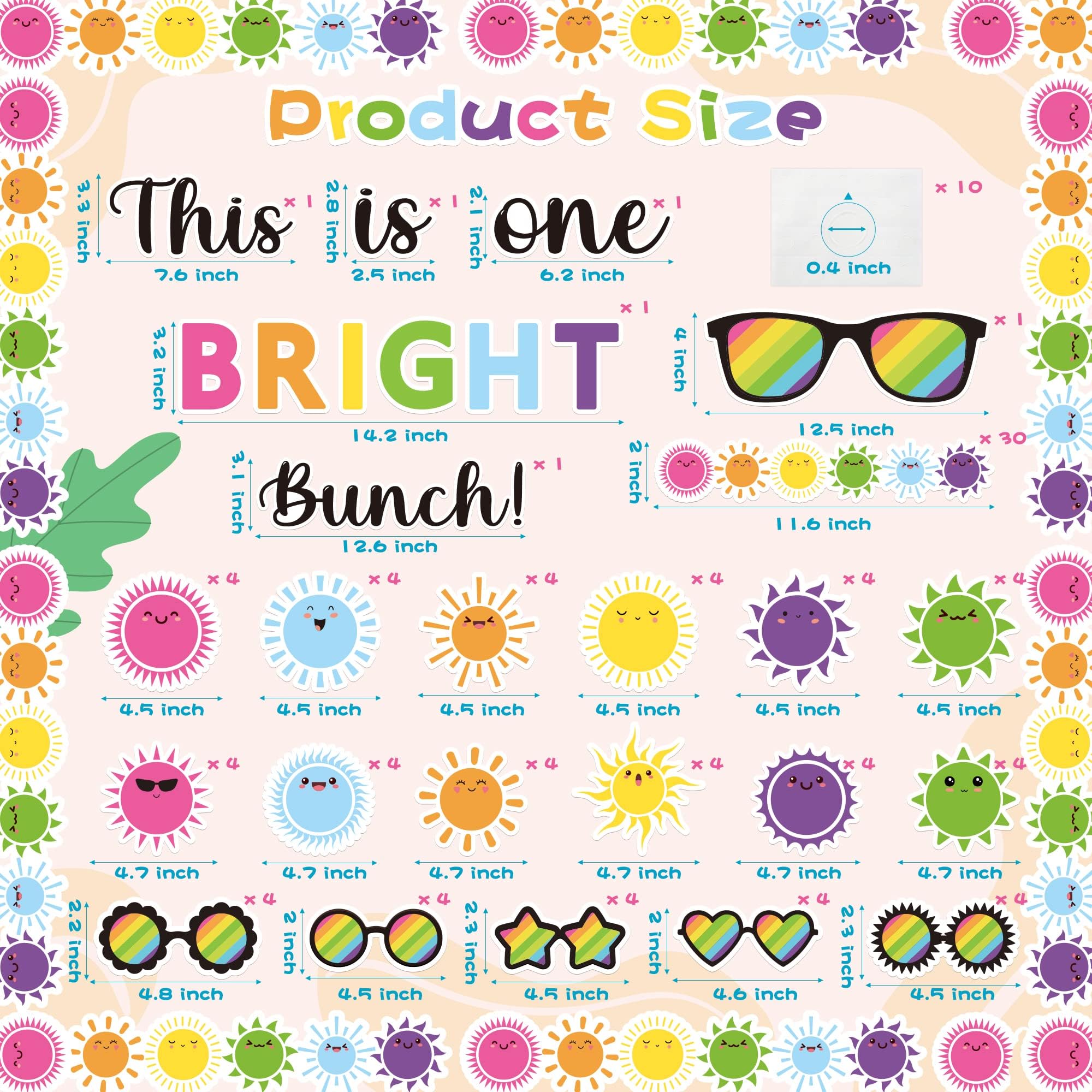 Snapklik.com : AsodSway 119P Sun Sunglasses Bulletin Board Cutouts Back ...