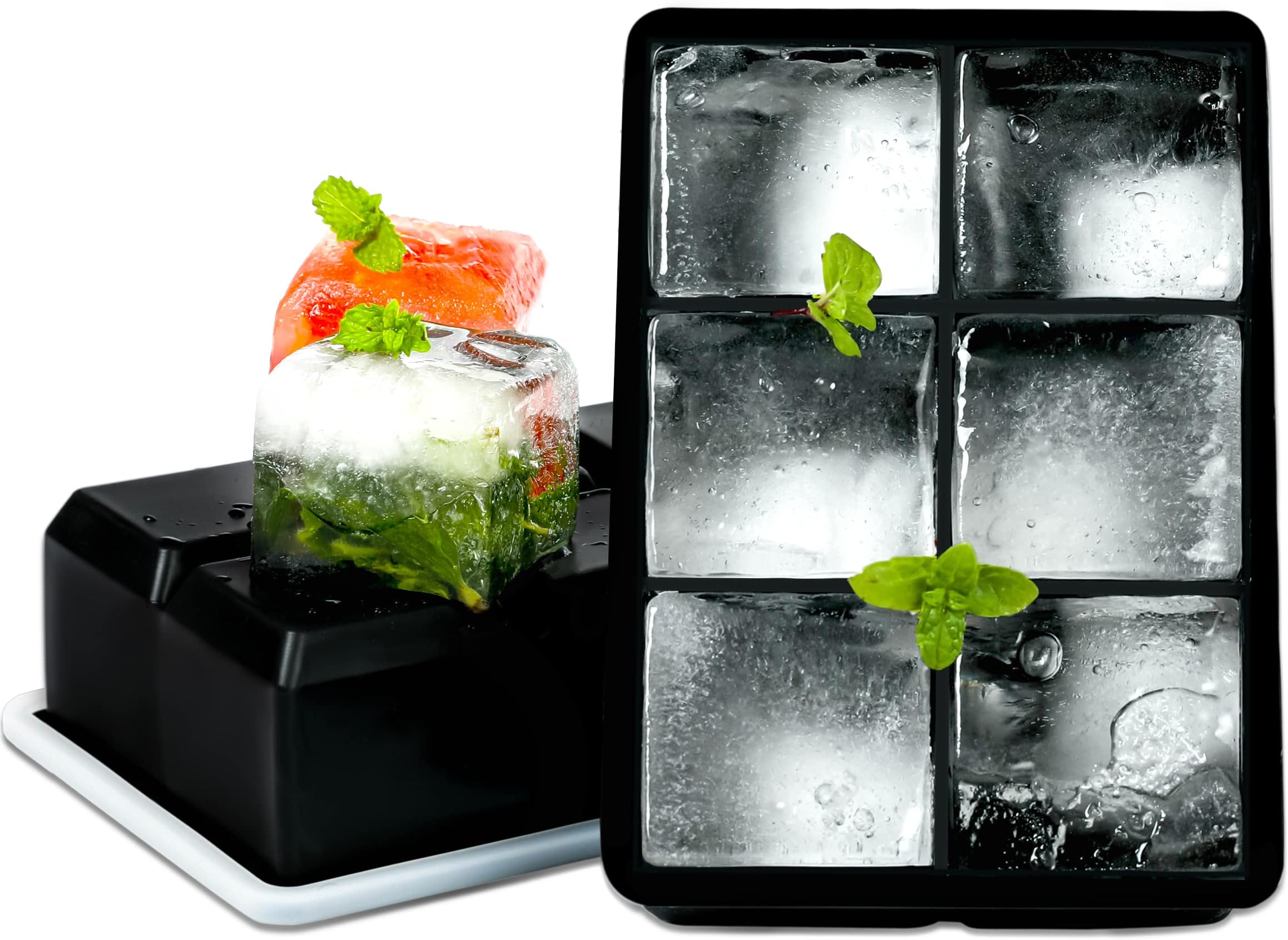 Amazon.com: Baseca Ice Cube Tray with Lid and Bin, Easy to Release Ice ...