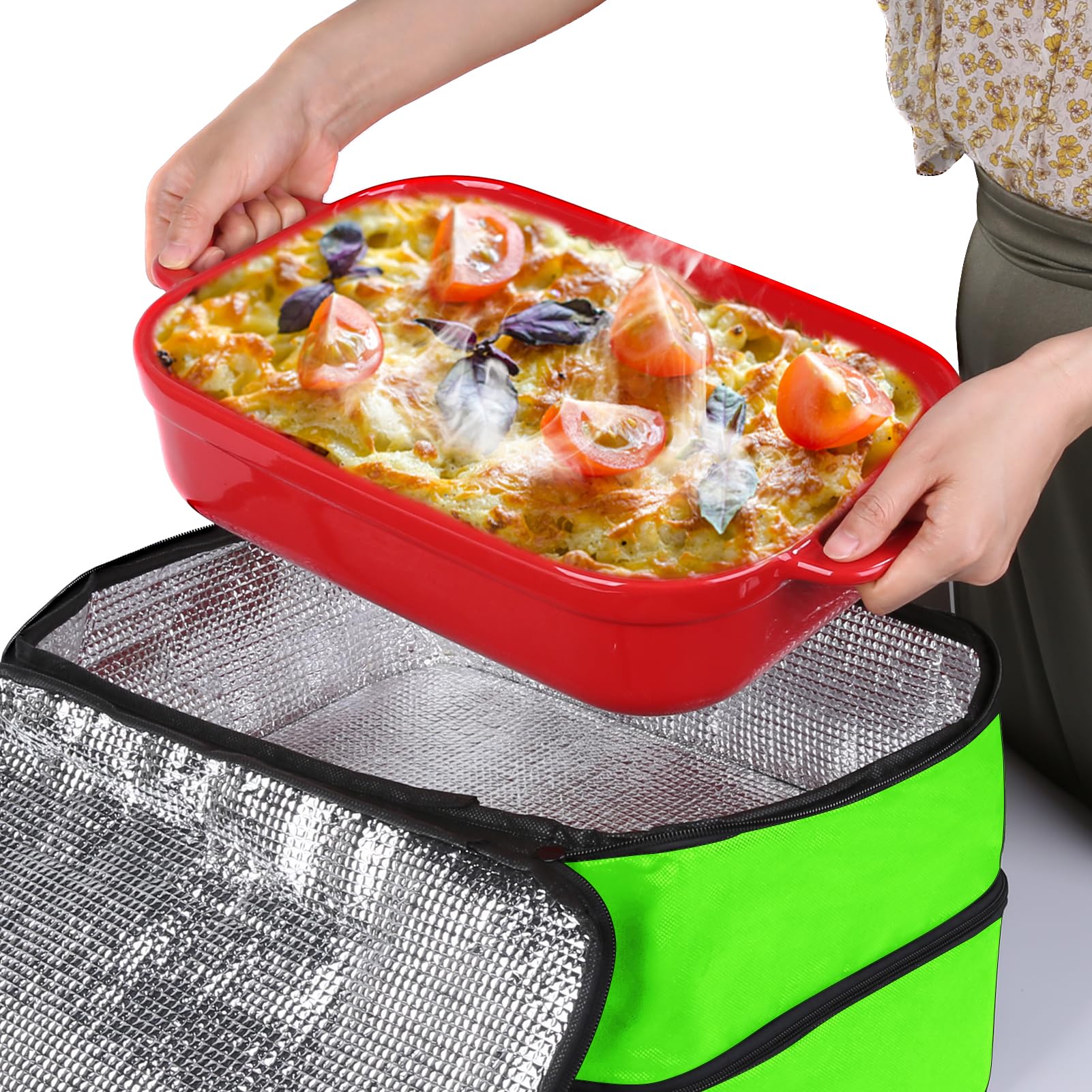 Snapklik.com : Musbus Expandable Lasagna Lugger, Insulated Casserole ...