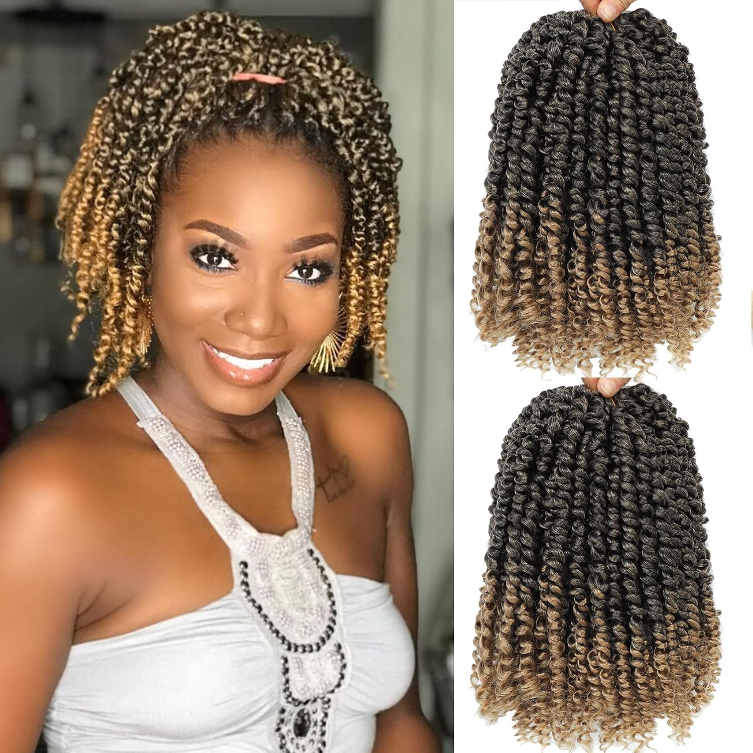 Amazon.com : Passion Twist Hair 8 Inch 8 Packs, Pre Twisted Passion ...