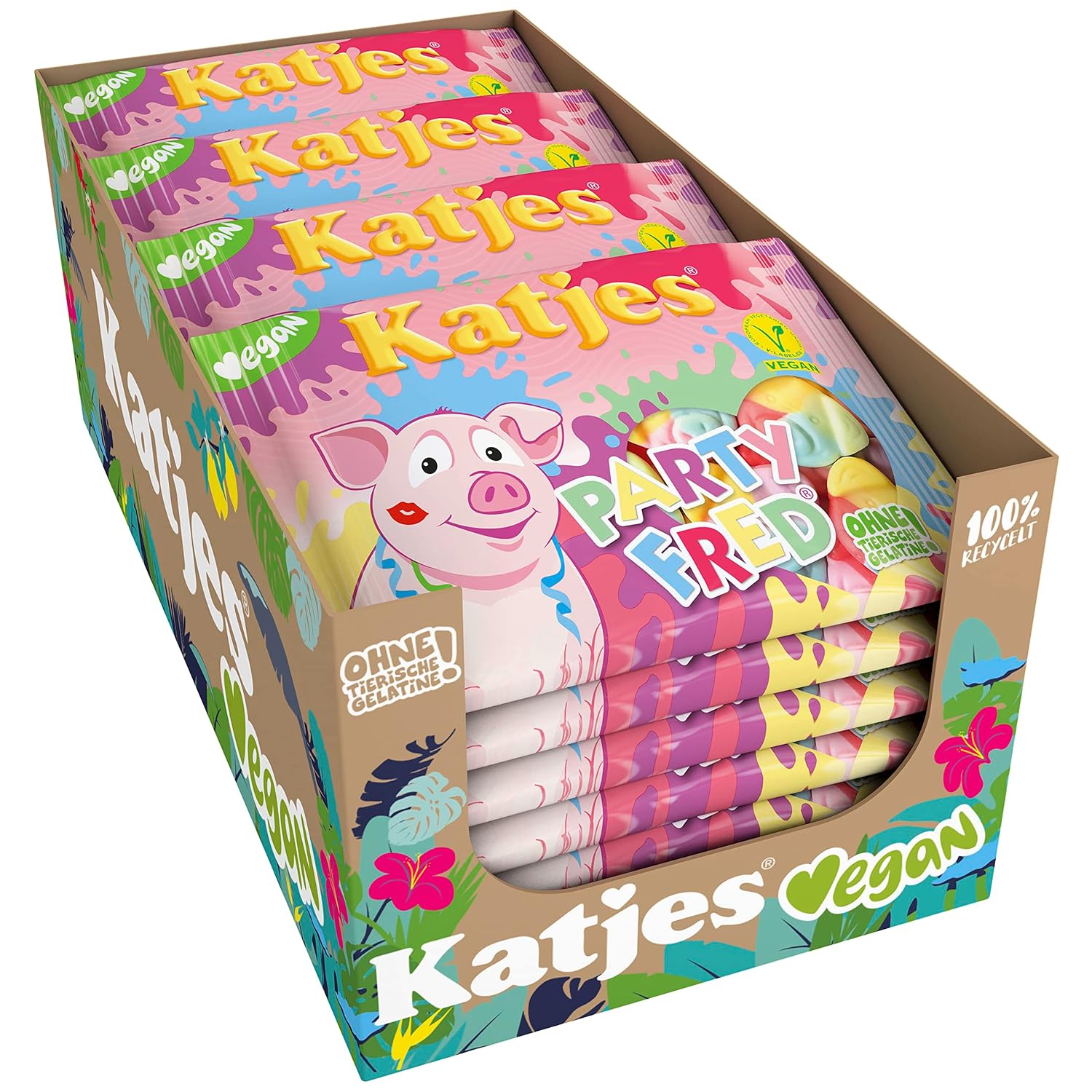 Katjes Party Fred Vorratsbox – Fruchtig bunte Schaumzucker Süßigkeit ...