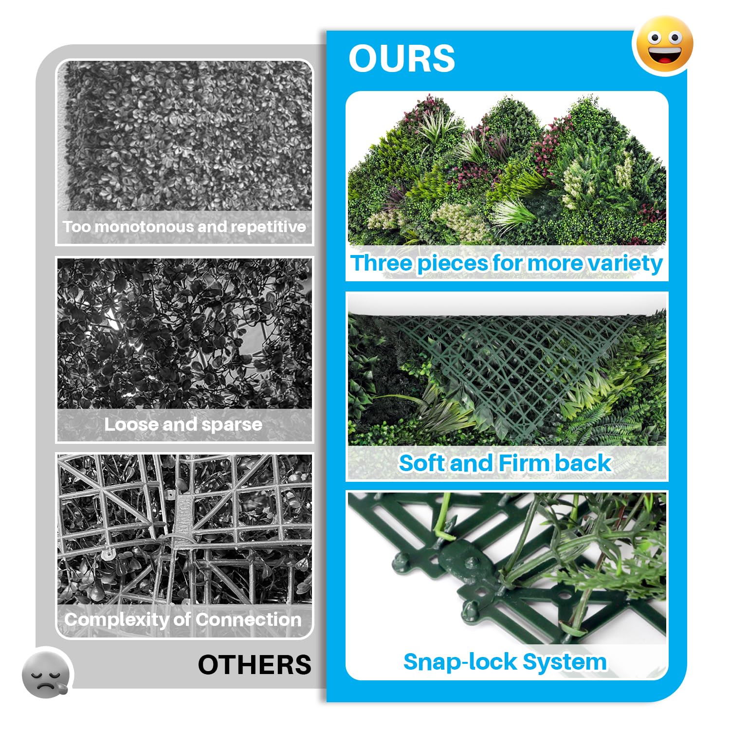 Snapklik.com : Patio Paradise Artificia Grass Wall Panels 40" X 40"