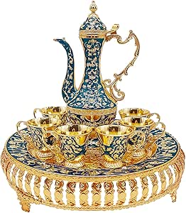 Amazon.com | Turkish Coffee Cup and Tea Pot Set Including Teapot,Tea ...