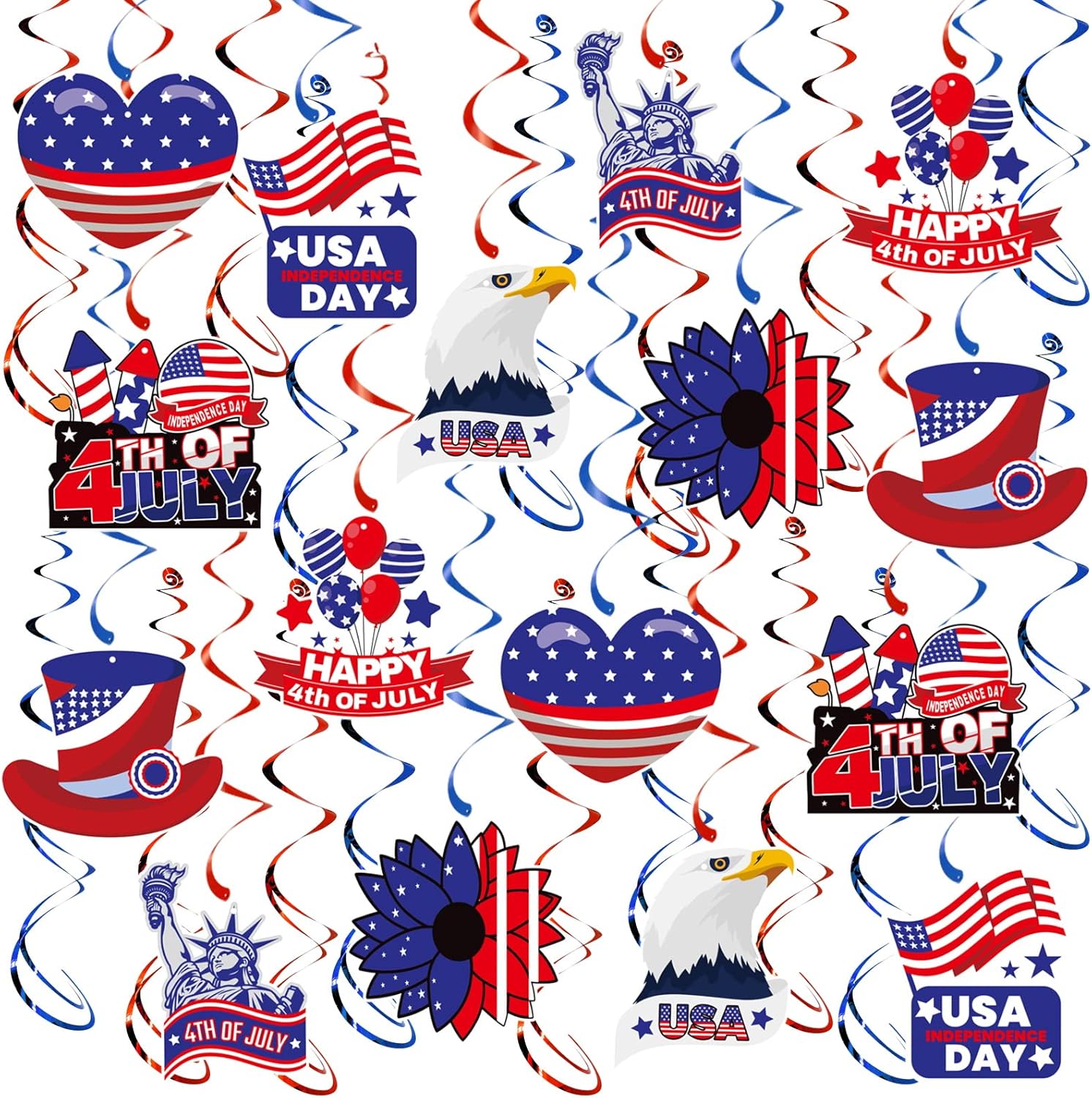 Amazon.com: YQUQWN, 46 Pieces, 4th of July Hanging Decorations ...
