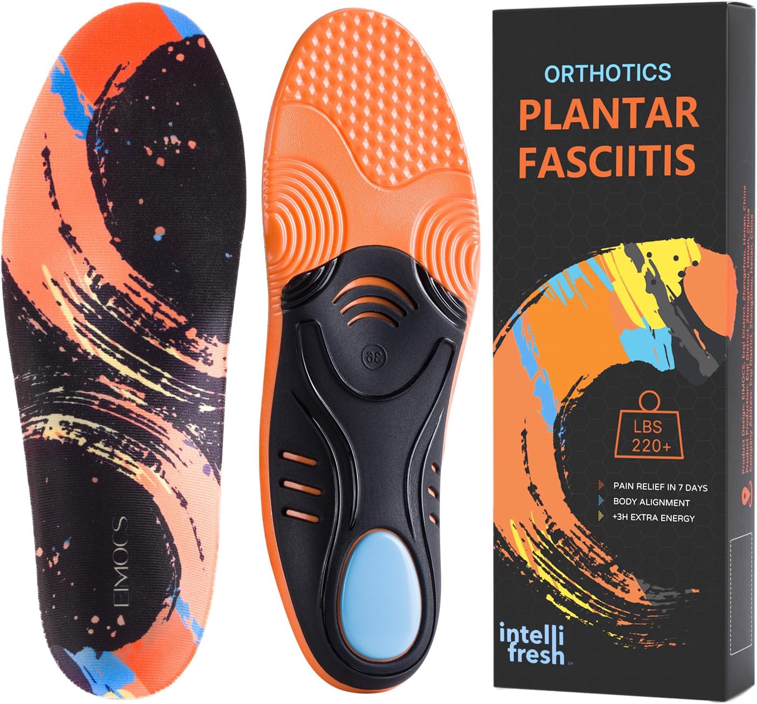 Amazon.com: Eimocs Plantar Fasciitis Pain Relief Orthotic Insoles,Full ...