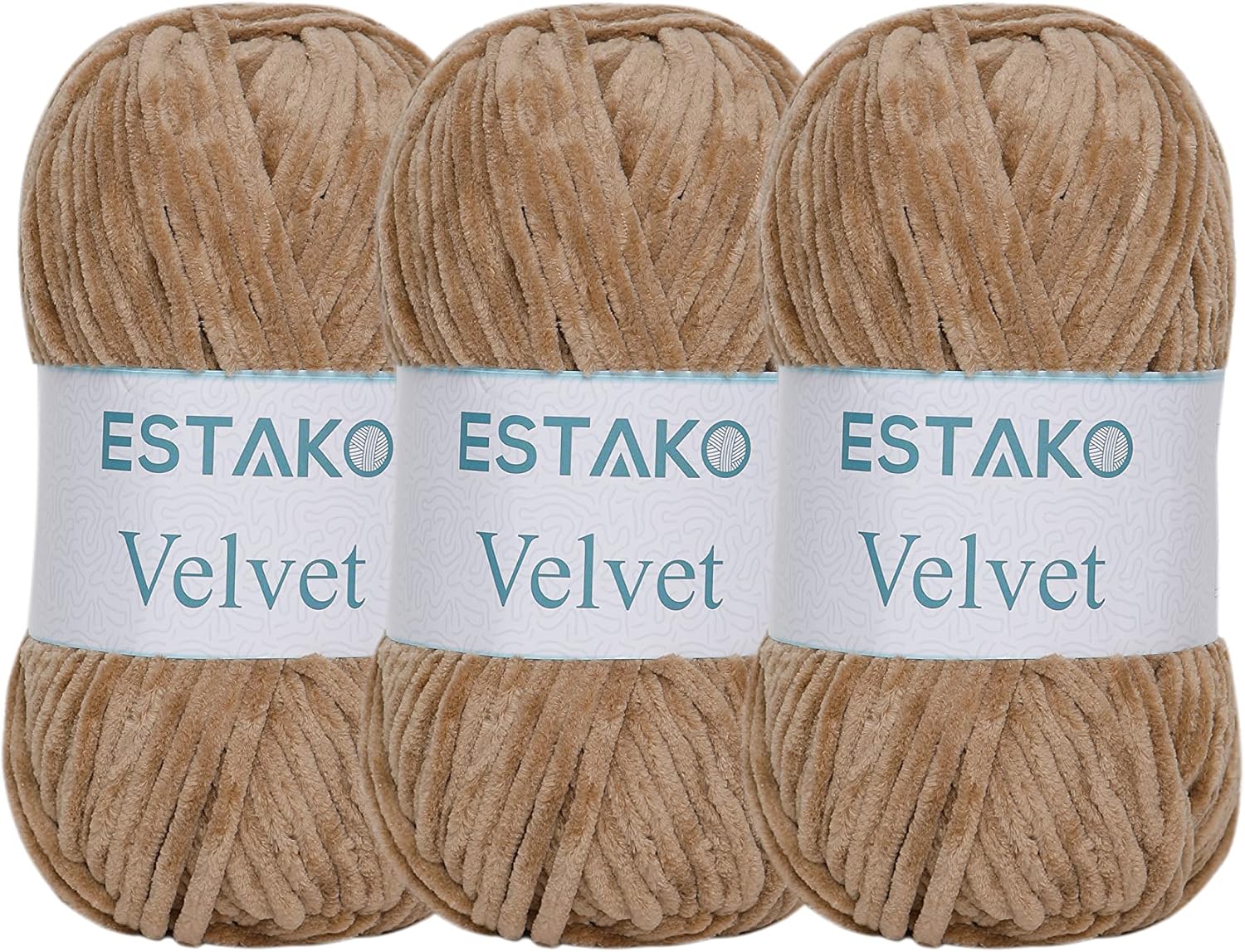 Amazon.com: Estako Velvet (3- Skeins Pack) Chenille Blanket amigurumi ...