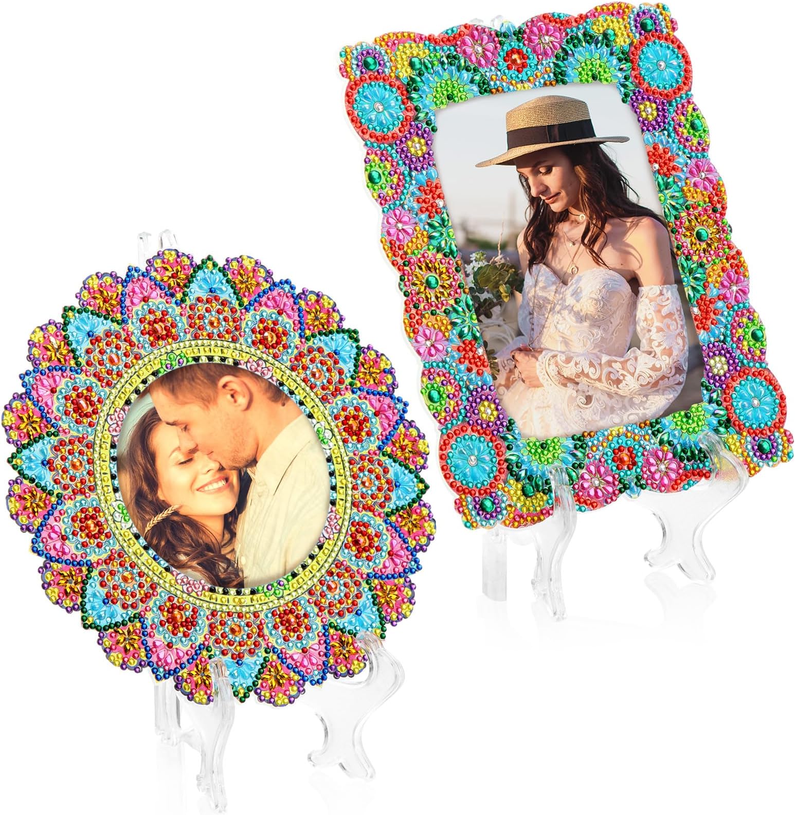 Amazon.com: Soaoo 2 Pcs DIY Mandala Diamond Photo Frame Diamond ...