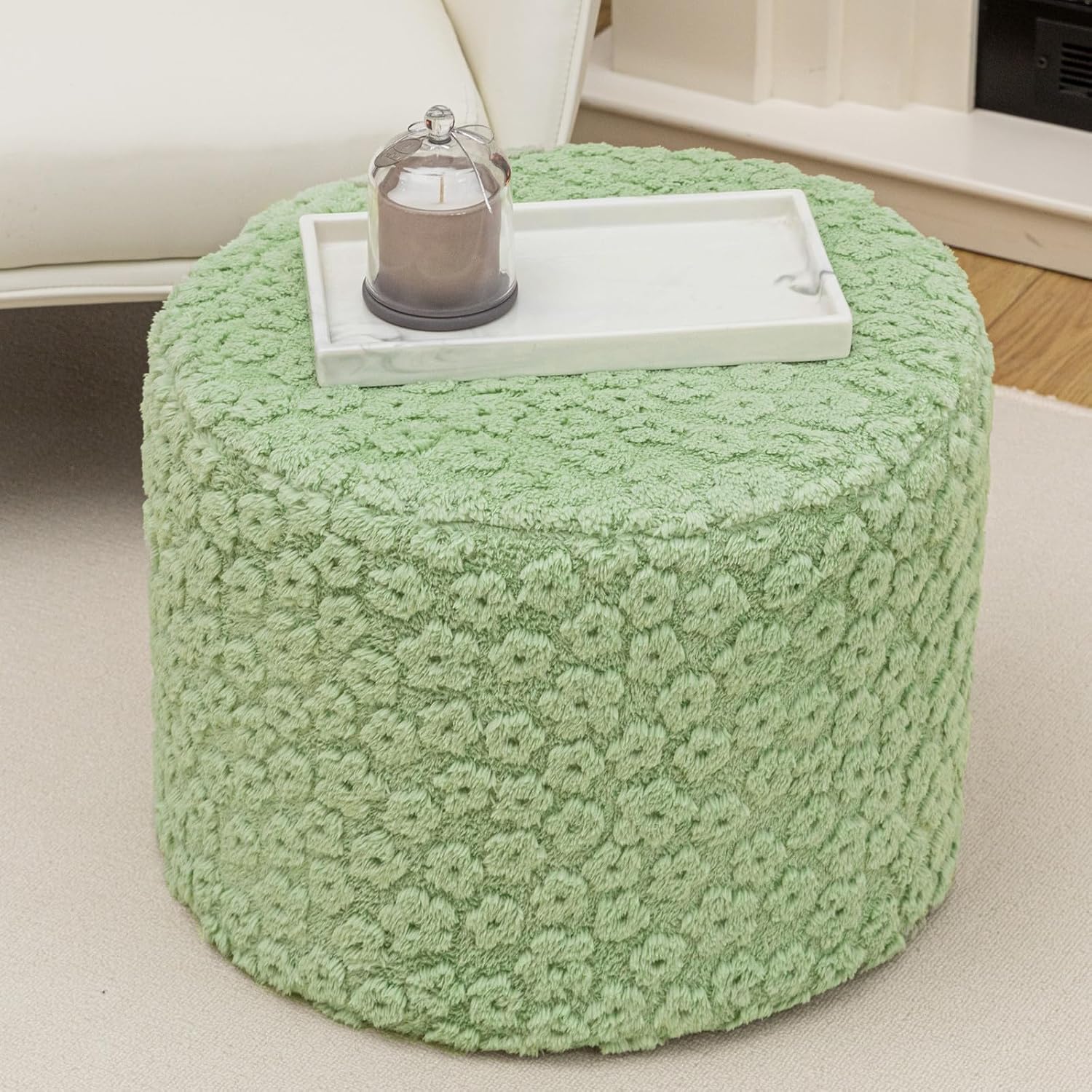 Amazon.com: Ottoman Foot Rest Stuffed Round Boho Floor Poof Seating ...