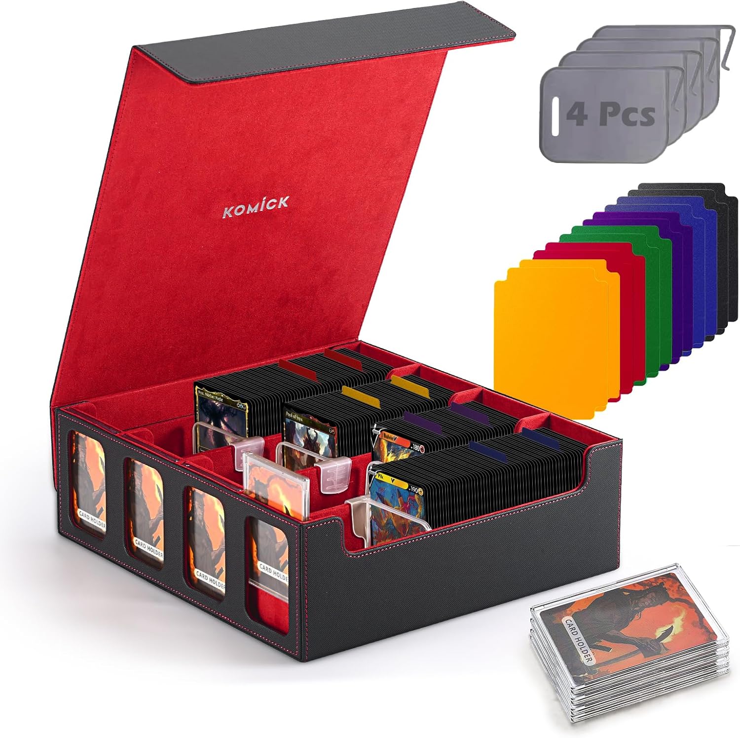 Amazon.com: Ultra-Capacity 4-Row Trading MTG Card Storage Box with ...