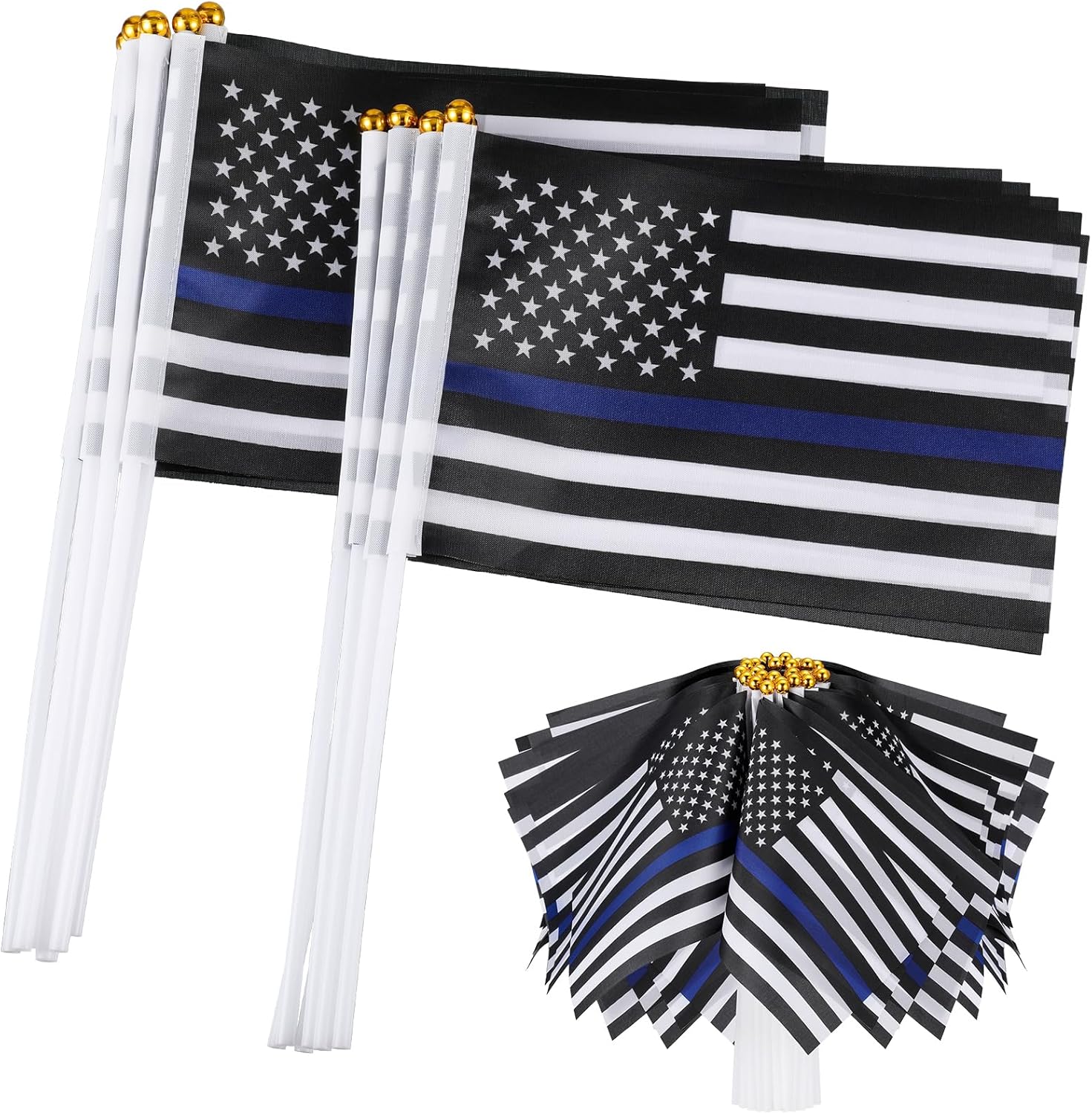 Amazon.com : 300 Pcs Small Thin Blue Line USA American Police Flags on ...