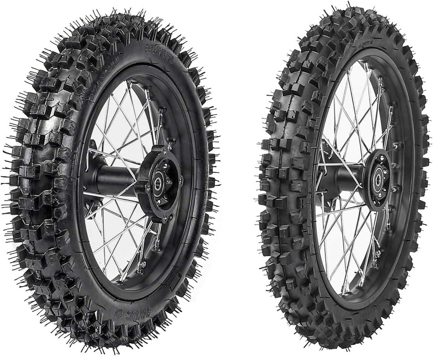 Amazon.com: TDPRO Front 60/100-14 & Rear 80/100-12 Tire Disc Brake ...