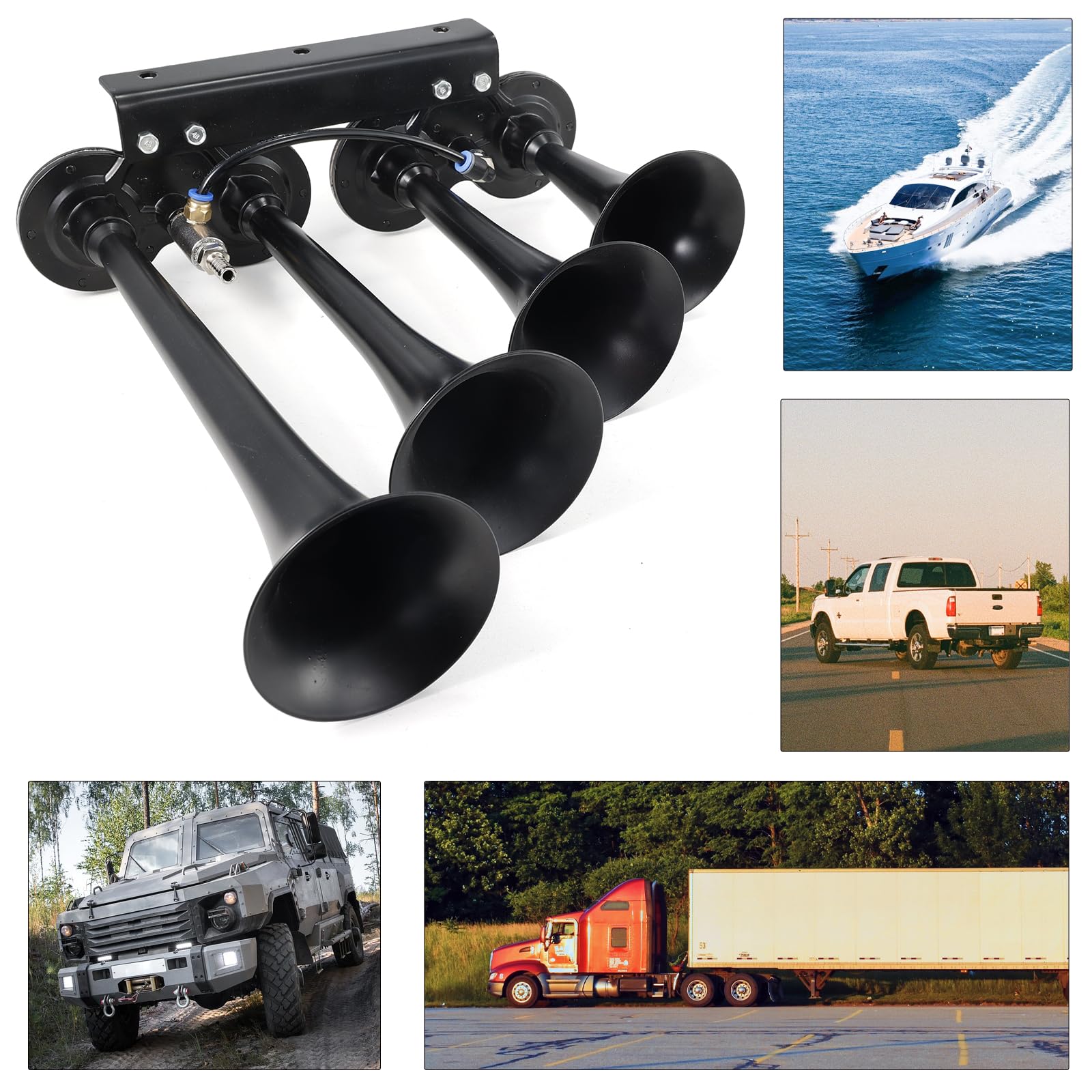 Snapklik.com : AOLIHAN 4-Tube Air Horn For Truck 150dB Super Loud Car ...