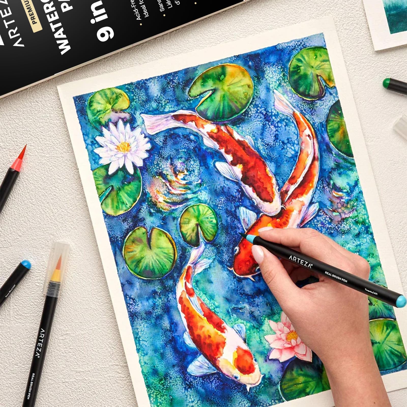 Snapklik.com : Watercolor Paper, 32 Sheets Each, 9x12 Inch Water Color ...