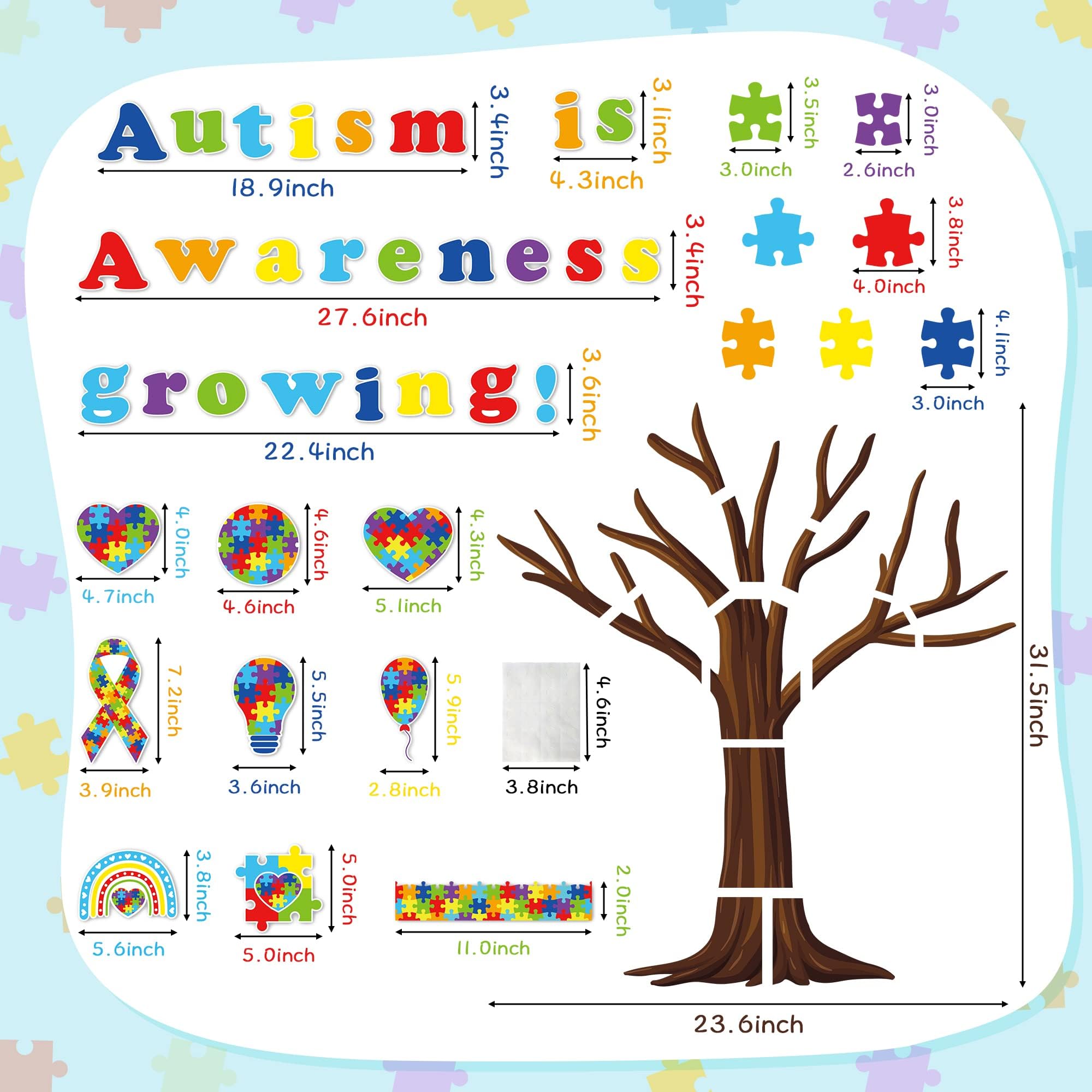 Snapklik.com : Autism Awareness Bulletin Board Cutouts - 159Pcs ...