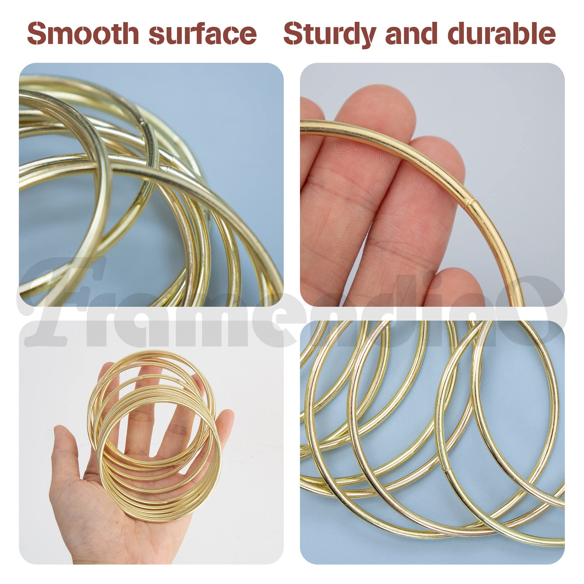 Snapklik.com : 10 Pack 3 Inch Metal Rings Gold Floral Macrame Hoops For ...