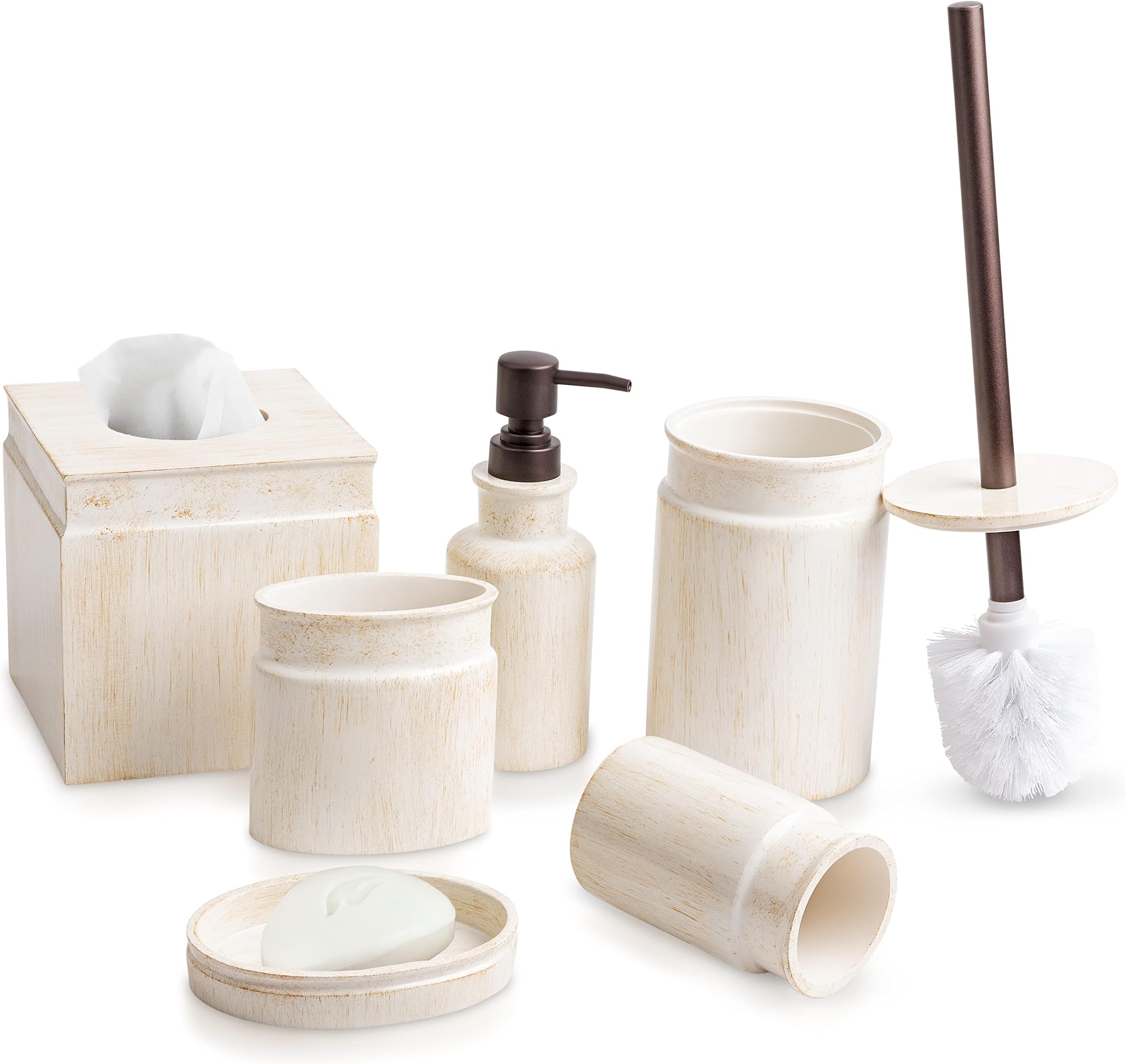 Amazon.com: Rustic Luxe Bathroom Accessories Set - 6 Piece Modern ...