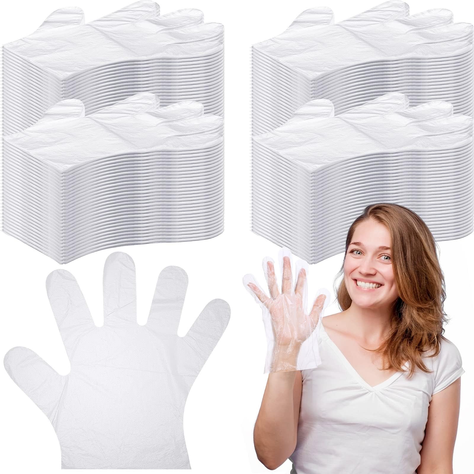Amazon.com: YQL 500PCS Disposable Plastic Gloves,Thicker Disposable ...