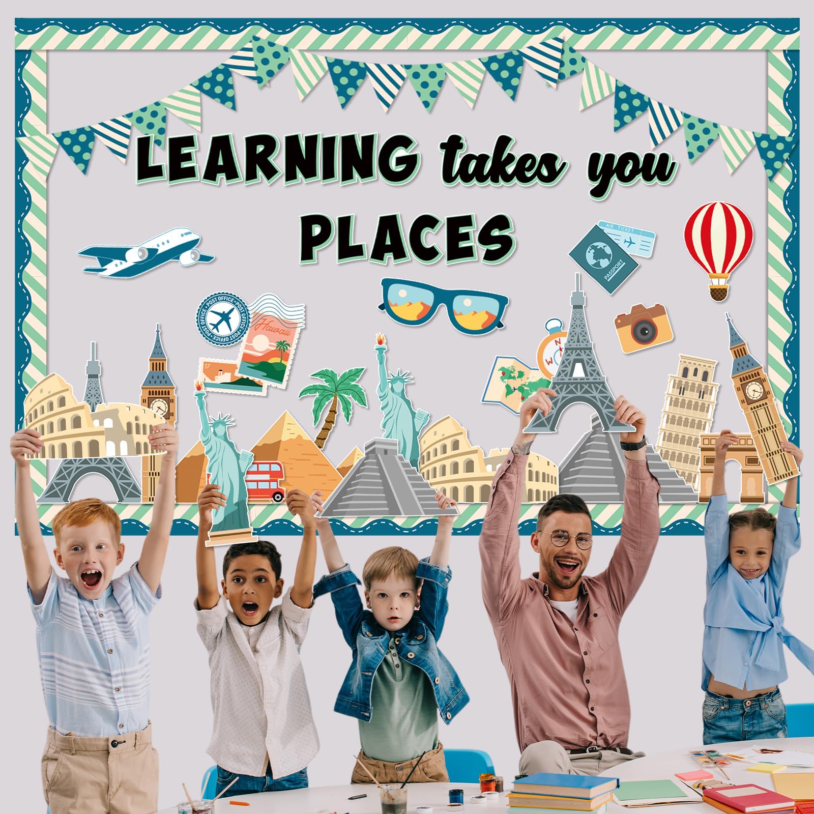 Snapklik.com : Learning Takes You Places Bulletin Board Set Learning ...