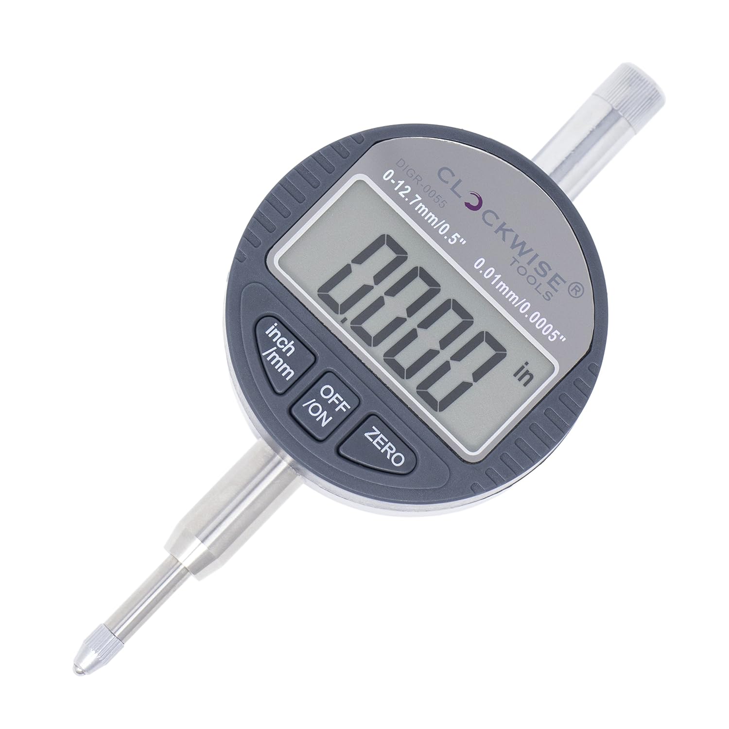 Clockwise Tools Digital Indicator, DIGR-0055 0-0.5 Inch/12.7 mm, Inch ...