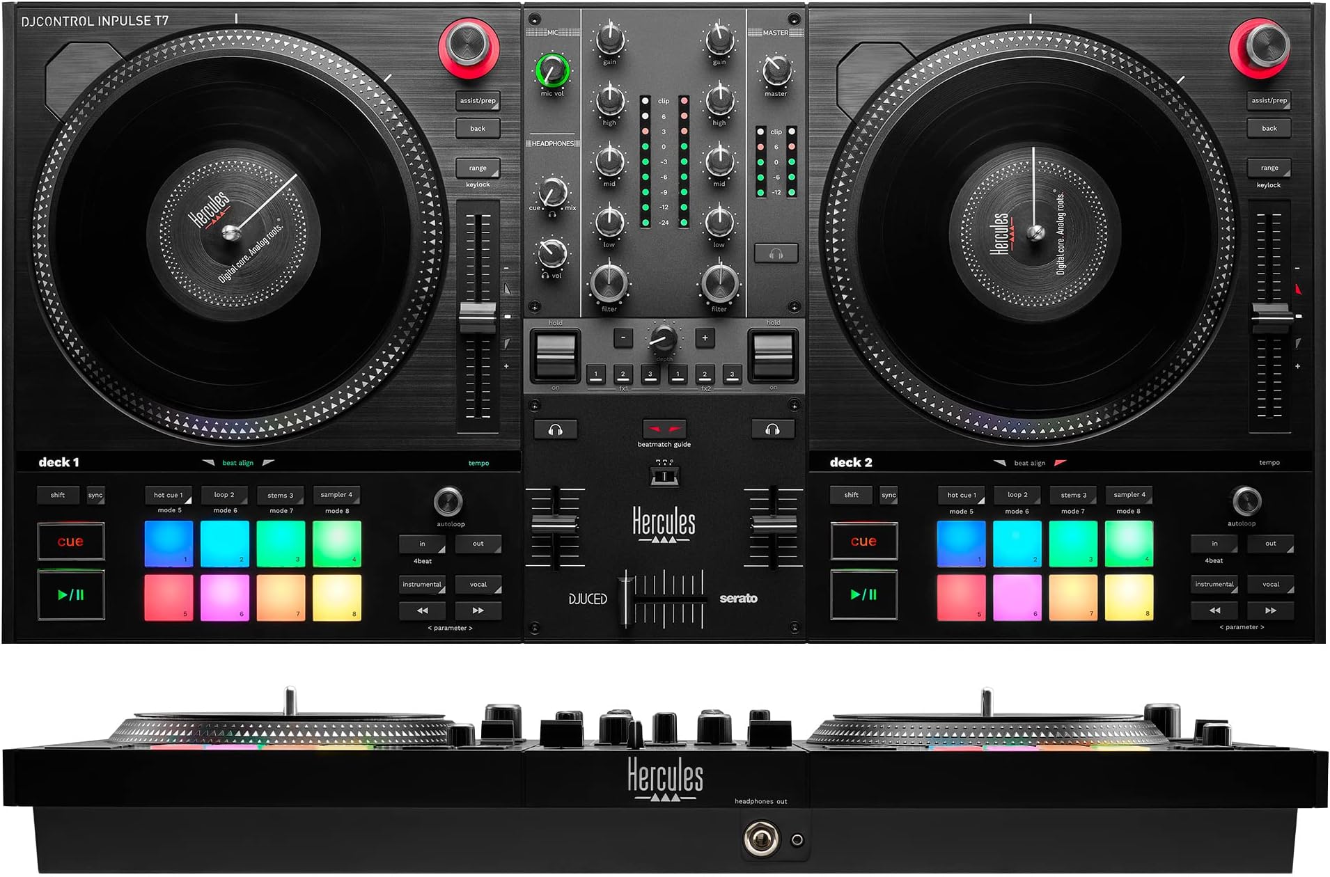 Hercules DJControl Inpulse T7 2-Deck Motorized DJ Controller Black ...