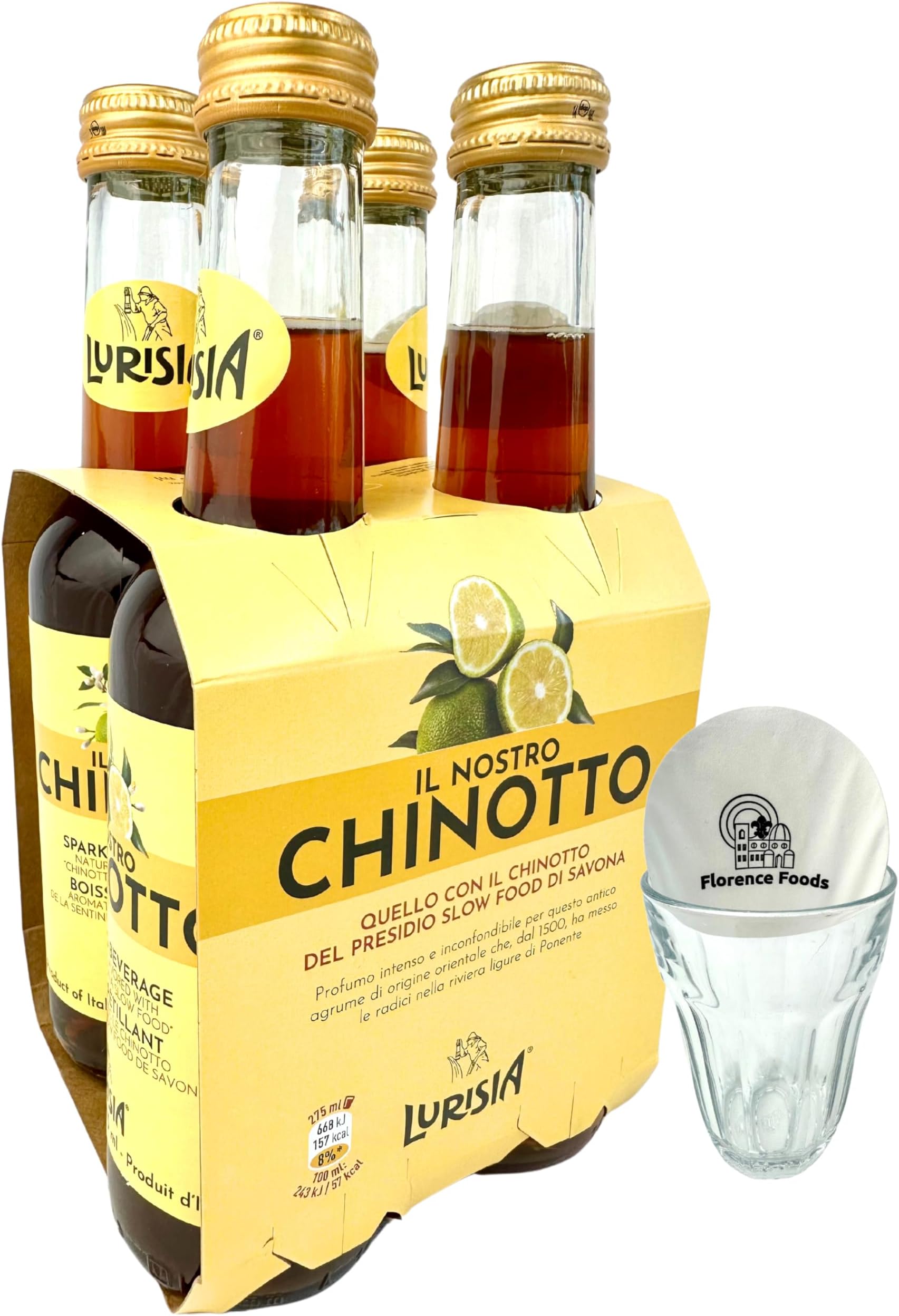 Amazon.com : Lurisia Chinotto Italian Soda 4 x 9.3 Fl Oz (275ml) - Cola ...