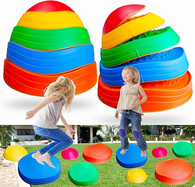 10 PCS Balance Stepping Stones for Kids, Obstacle Course Play Outdoor ...