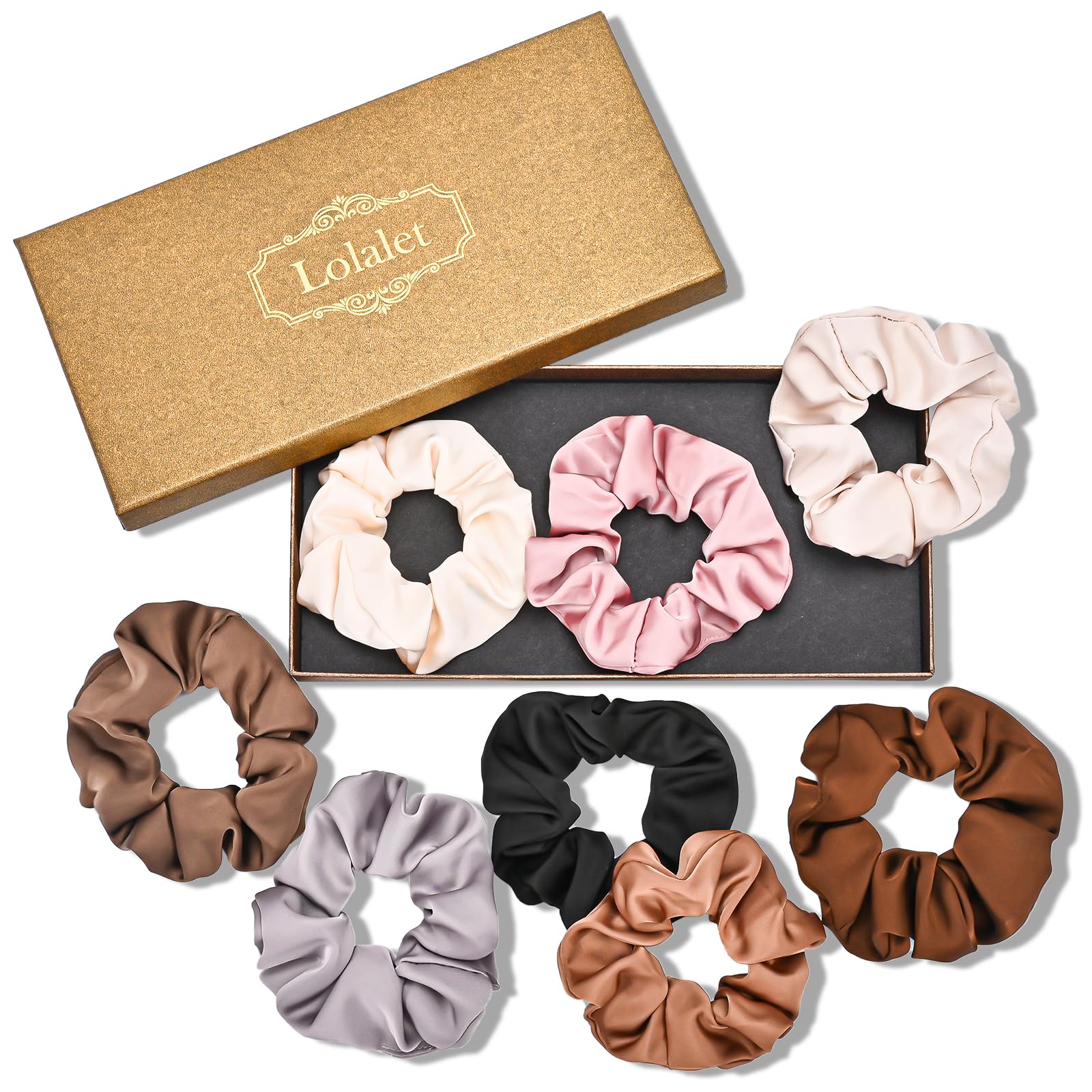 Lolalet Hair Scrunchies Satin Scrunchies for Women, Soft Hair Ties ...
