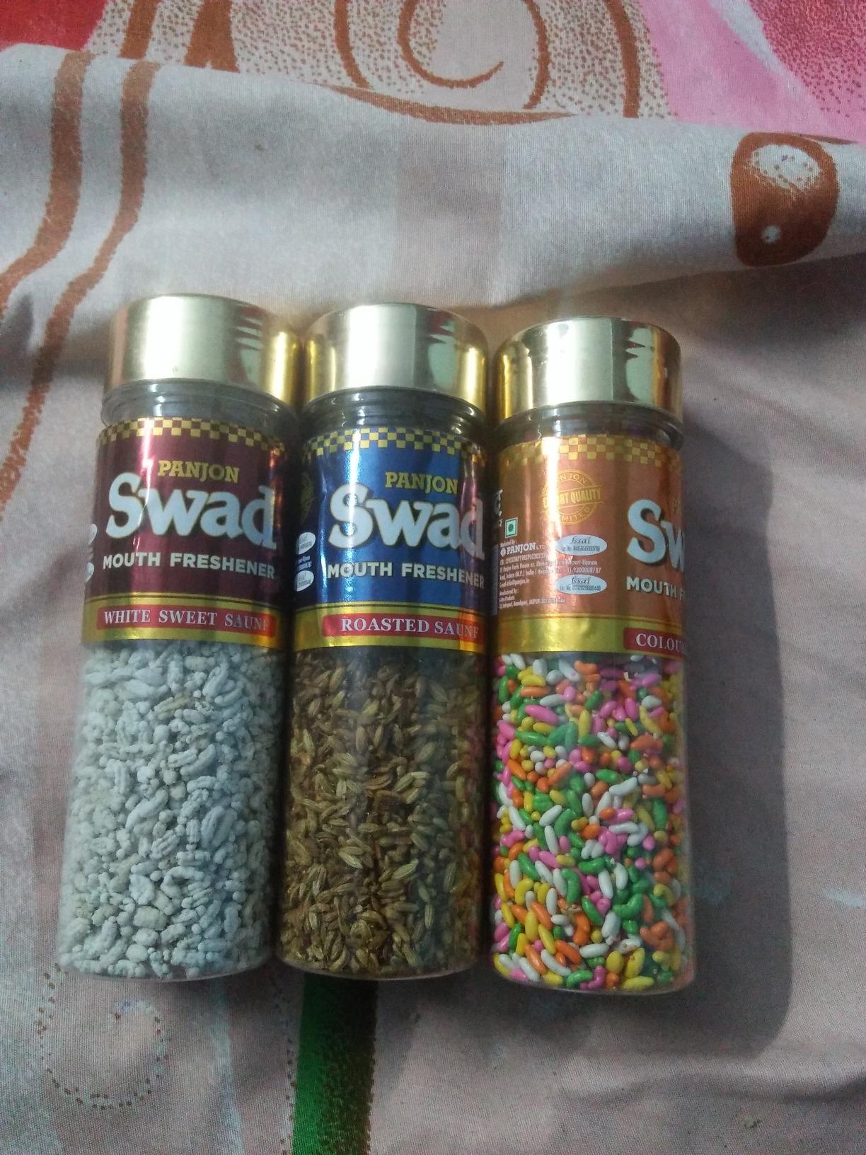 Panjon Swad White Sweet Saunf, Roasted Saunf & Coloured Saunf Fennel ...