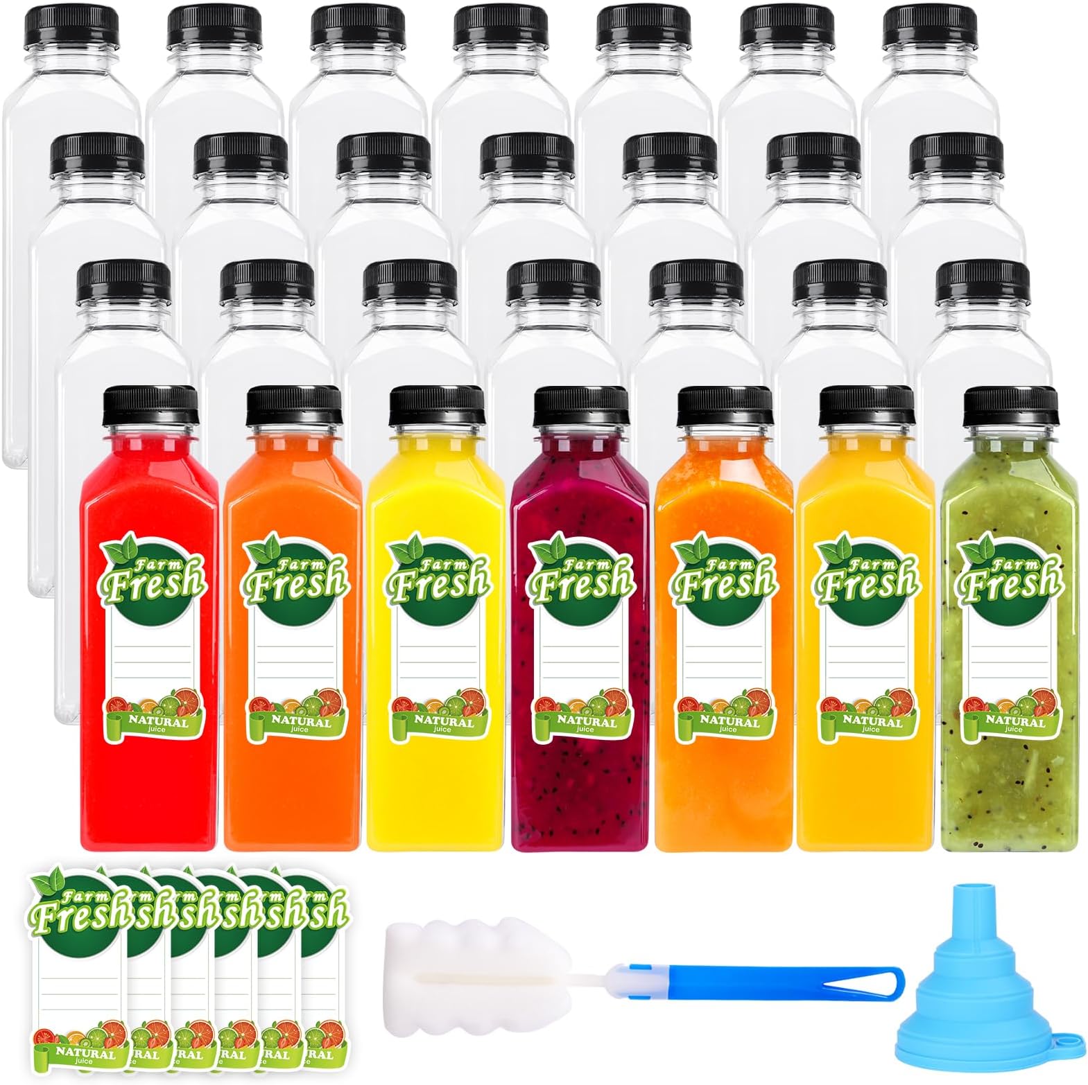 Amazon.com: 64 oz. Plastic Juice Bottles with Caps- USA MADE 4 Pc. 64 ...