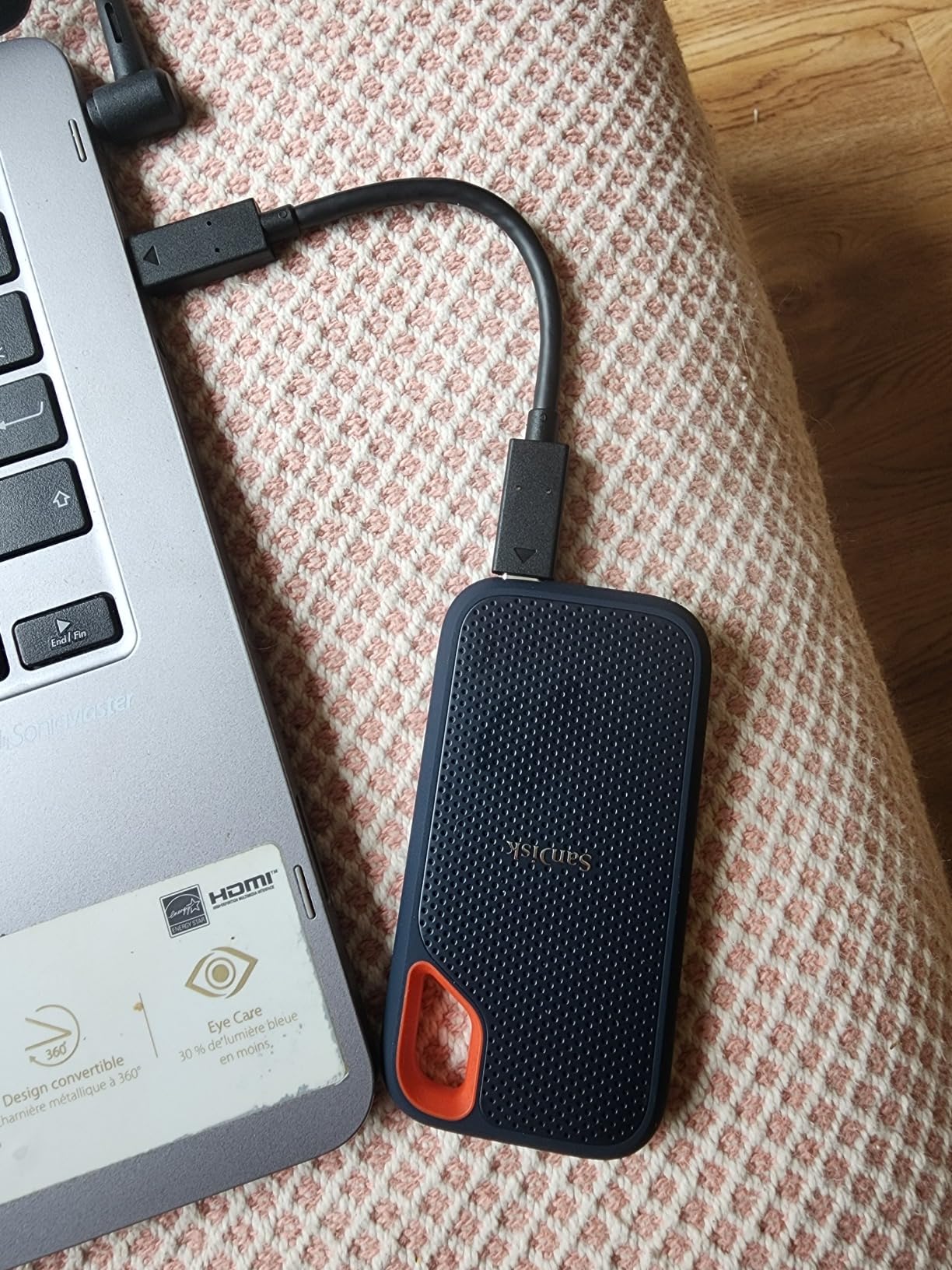 SanDisk SSD portable extrême de 1 To – jusqu'à 1050 Mo/s, USB-C, USB 3. ...