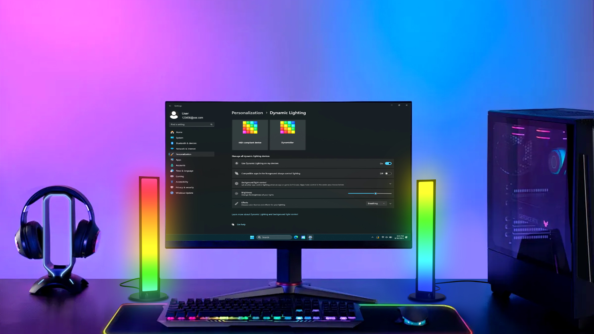 Watch Windows 11 Dynamic Lighting light bar,DynamicBar for PC,TV on ...