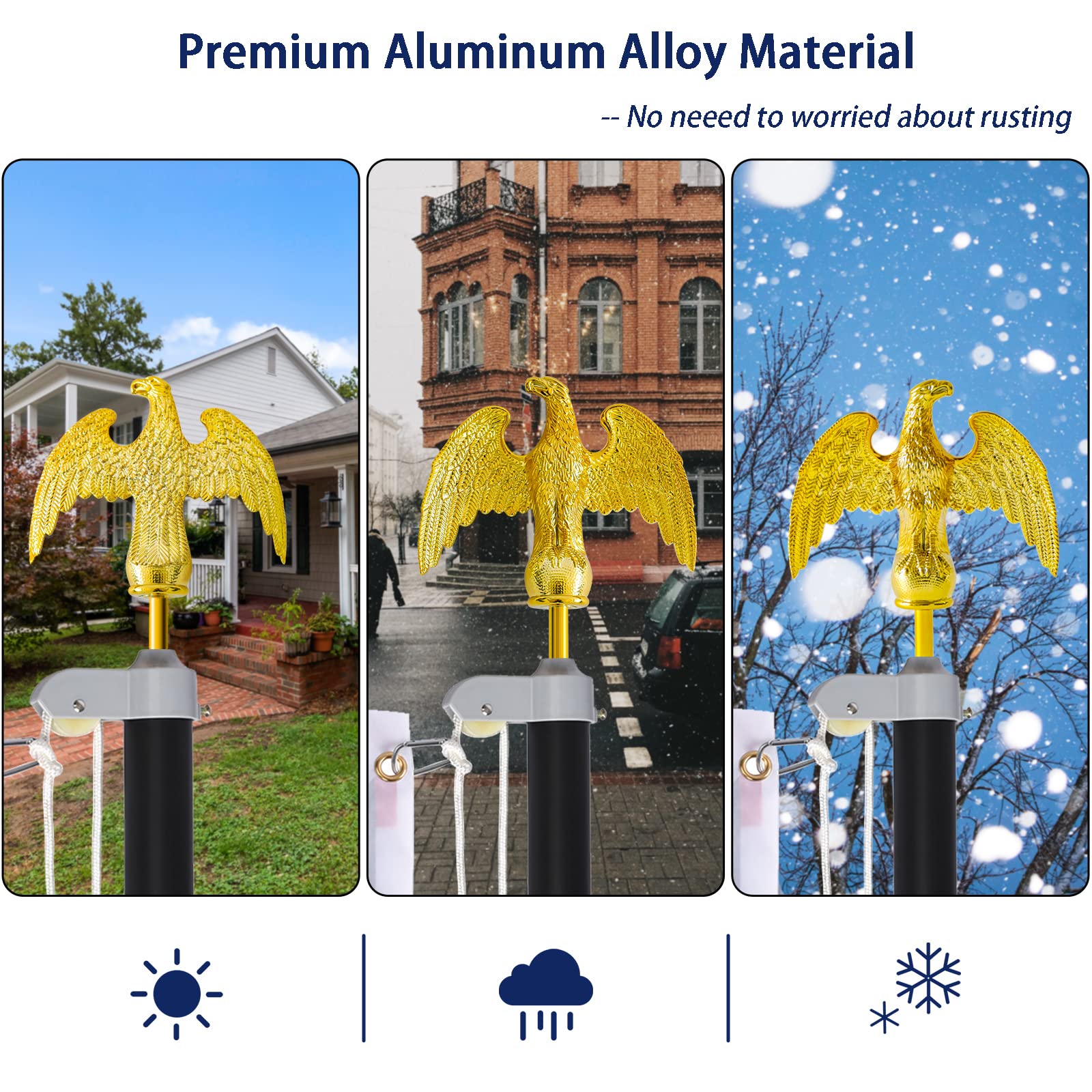 Snapklik.com : Flag Pole Topper, Flagpole Eagle Topper Black Finial ...